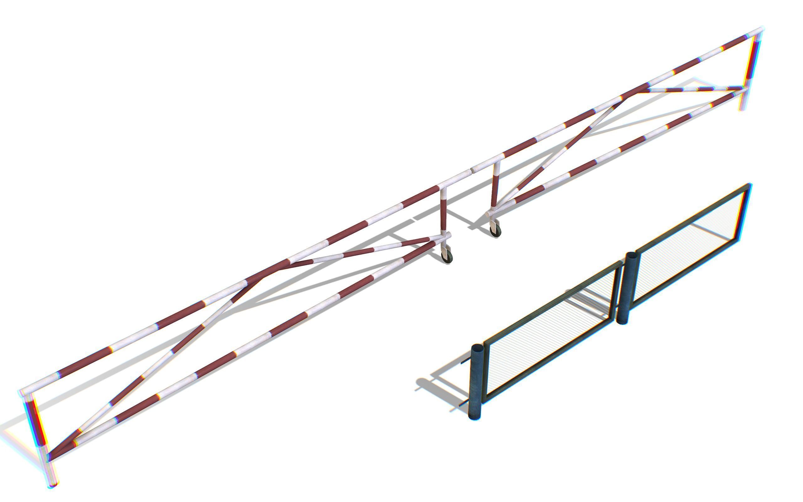 3D model Military Security Gate Fence with Barrier Stop VR / AR / low ...