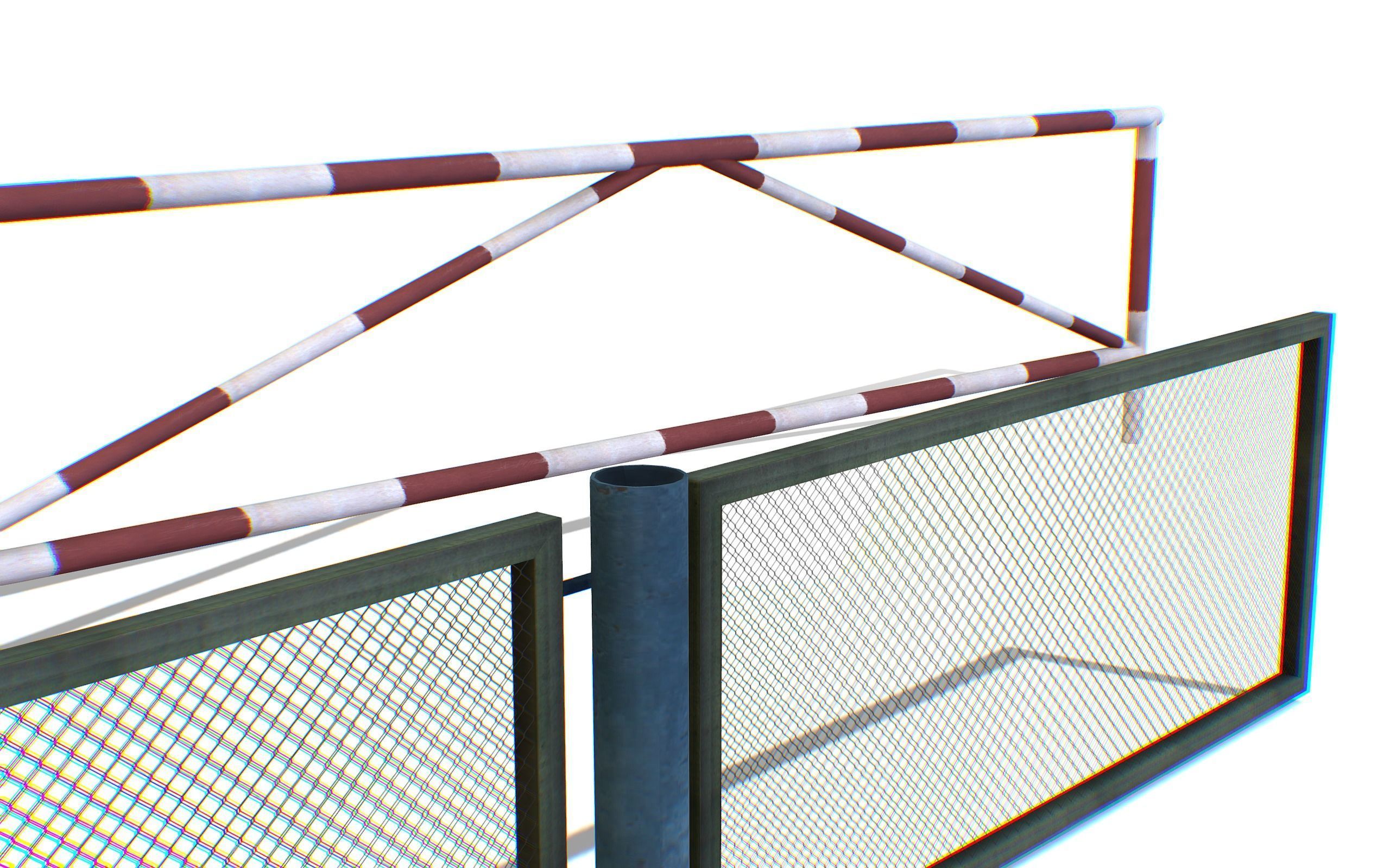 3D model Military Security Gate Fence with Barrier Stop VR / AR / low ...