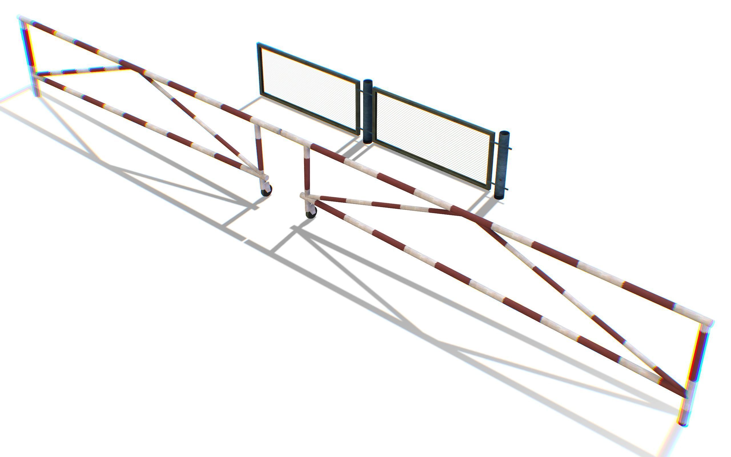 3D model Military Security Gate Fence with Barrier Stop VR / AR / low ...