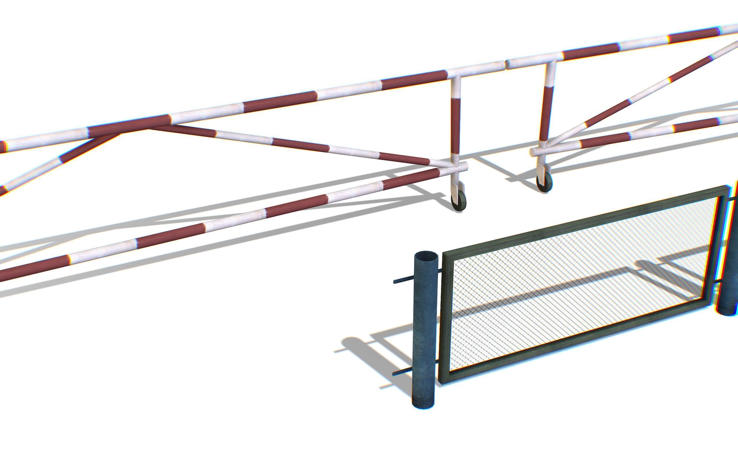 3D model Military Security Gate Fence with Barrier Stop VR / AR / low ...