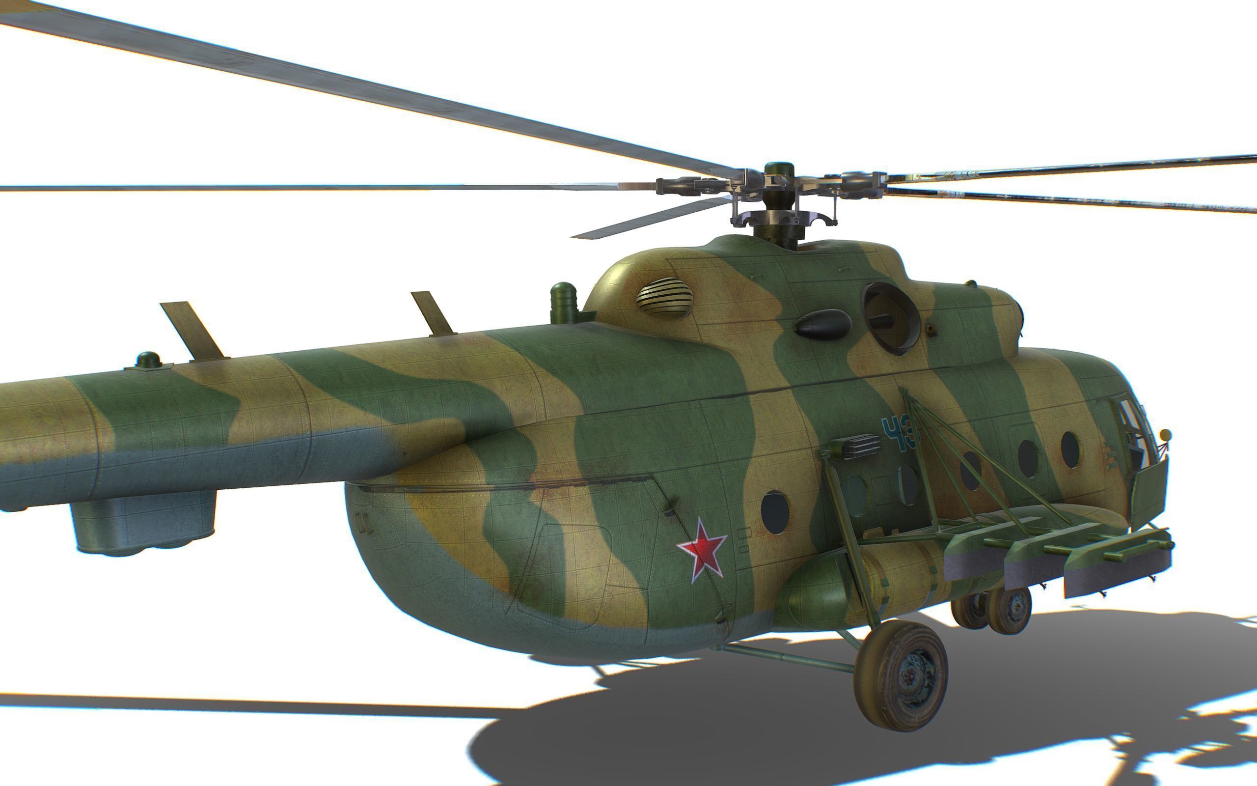 3D model Helicopter MI8 USSR Mil MI Attack Russian Weapon Fly Gun ...