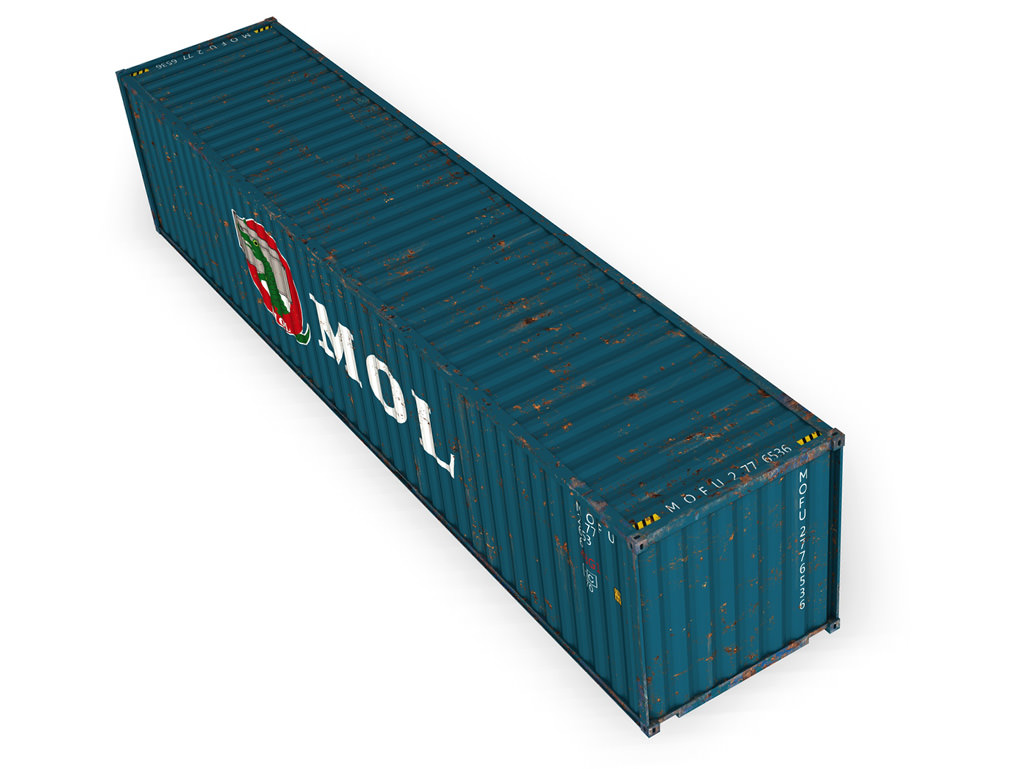40ft Shipping Container - MOL 3D Model .obj .3ds .fbx .c4d .lwo .lw ...