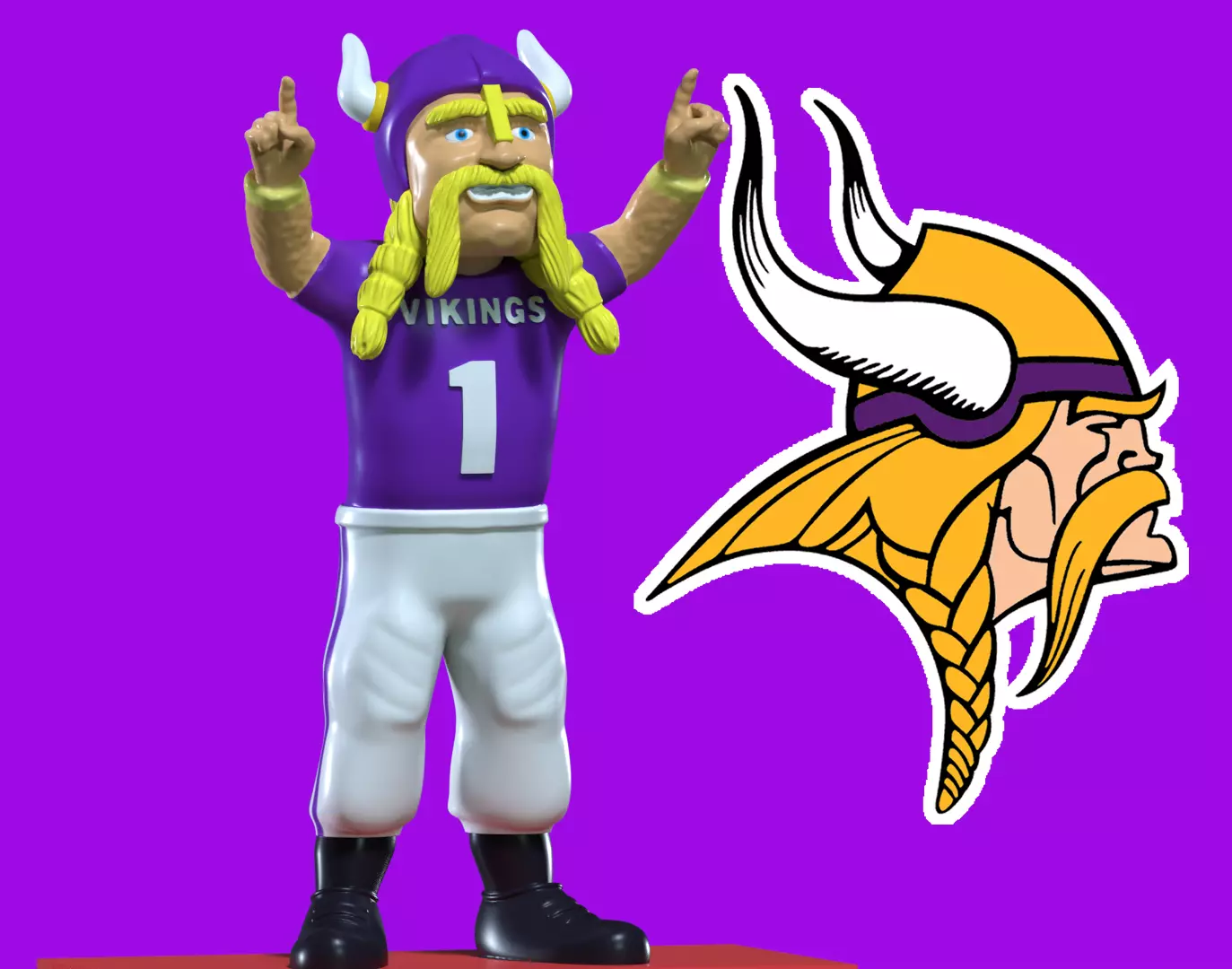 NFL - Minnesota Vikings mascot statue - 3d Print 3D model 3D printable ...