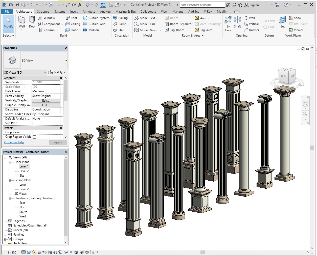 Parametric Classic Columns Family Pack 16 Models for Revit 3D model | CGTrader