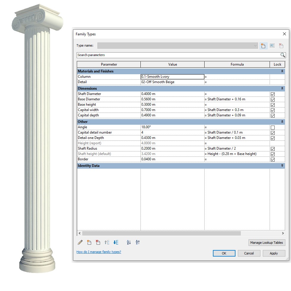Parametric Classic Columns Family Pack 16 Models for Revit 3D model ...