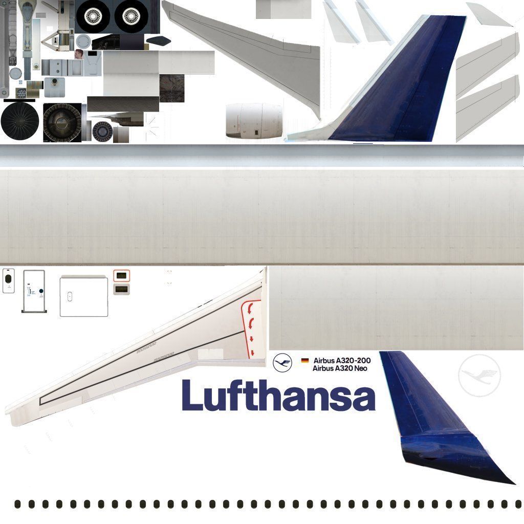3D model Airbus A320 Neo Lufthansa VR / AR / low-poly | CGTrader