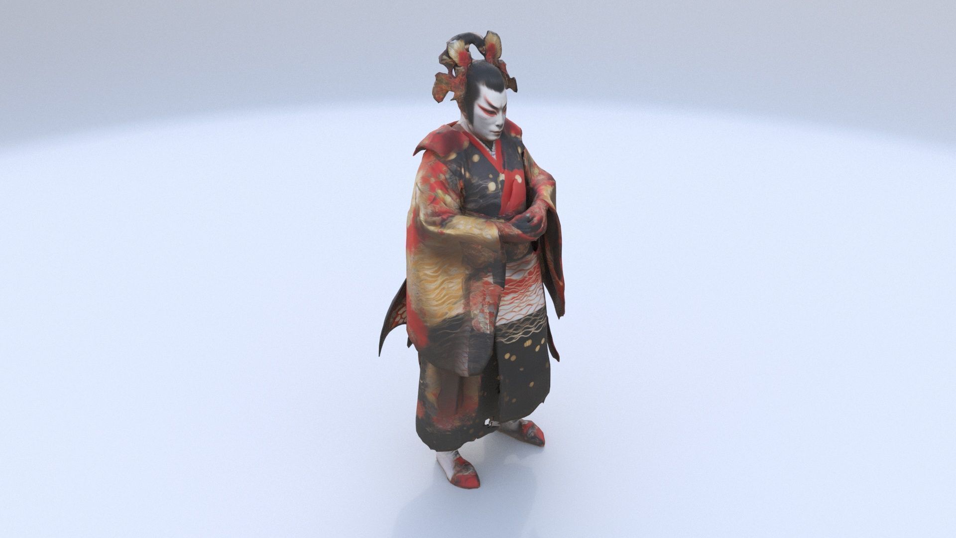 Actor in Kabuki Costume A 3D model | CGTrader