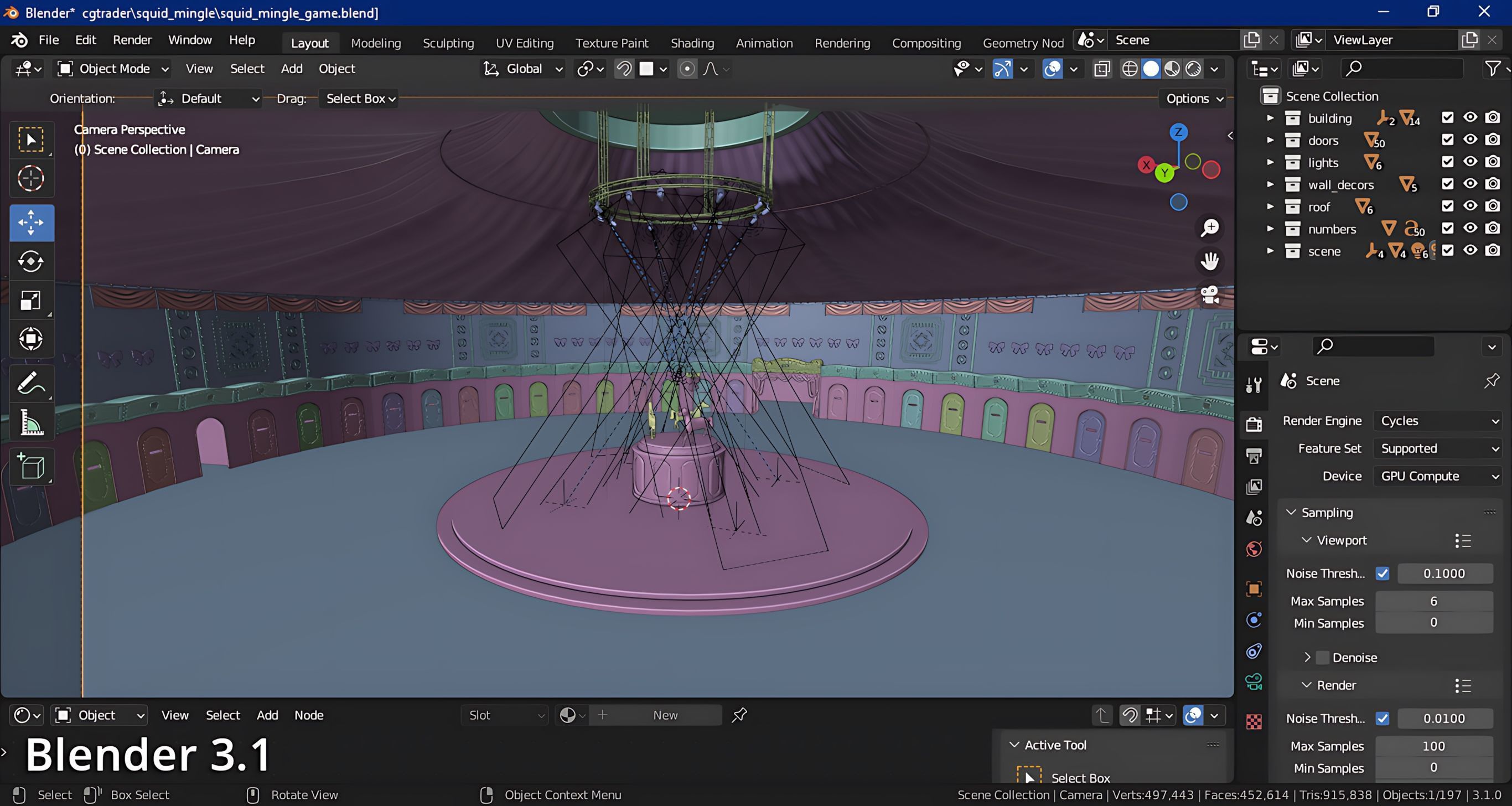 Squid Game Mingle Carousel Map 3D model | CGTrader