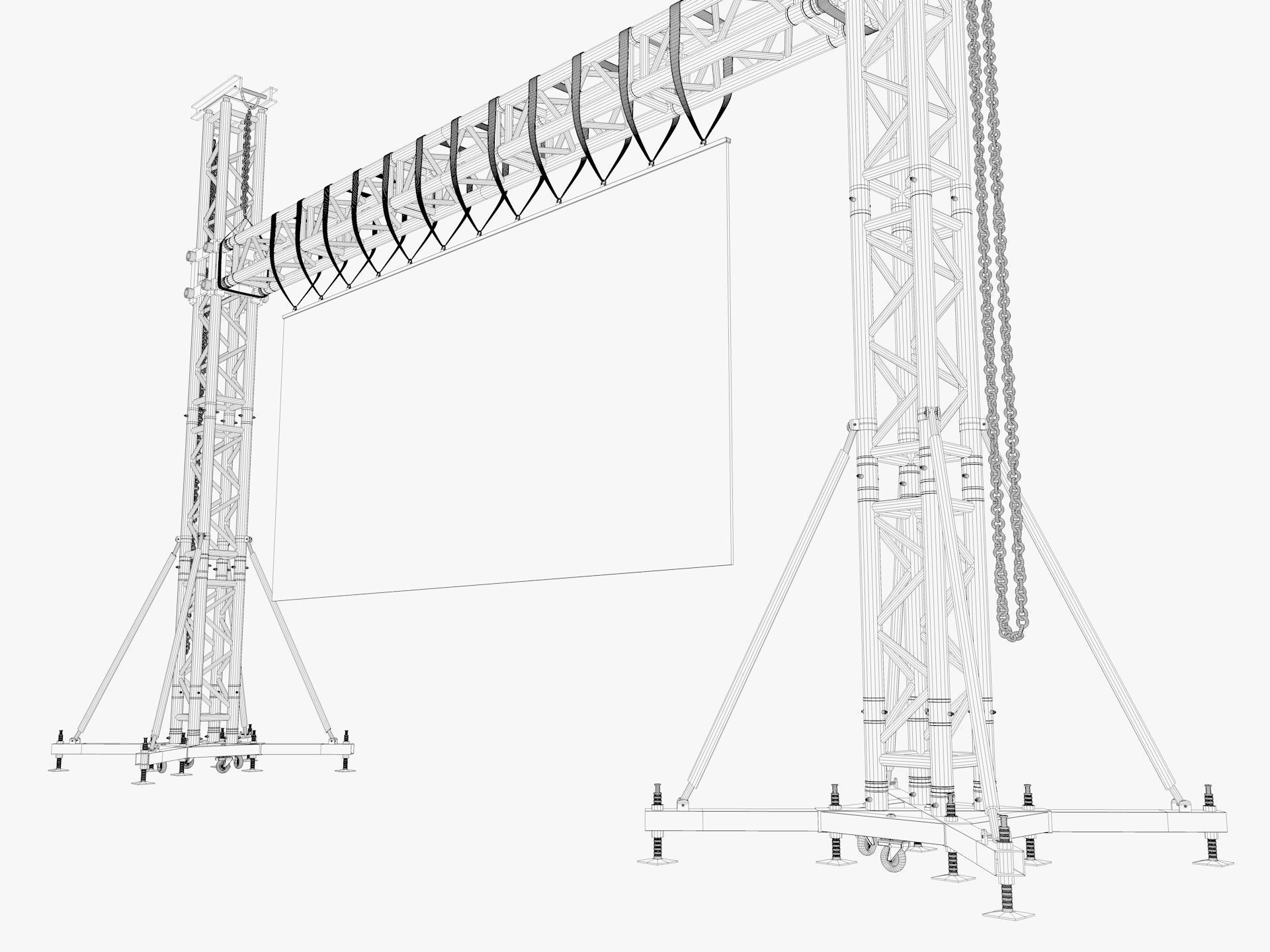 Led video wall truss 3D model | CGTrader