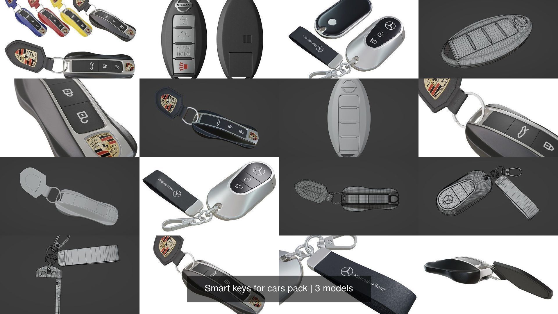 3D Model Collection Smart keys for cars pack VR / AR / low-poly | CGTrader