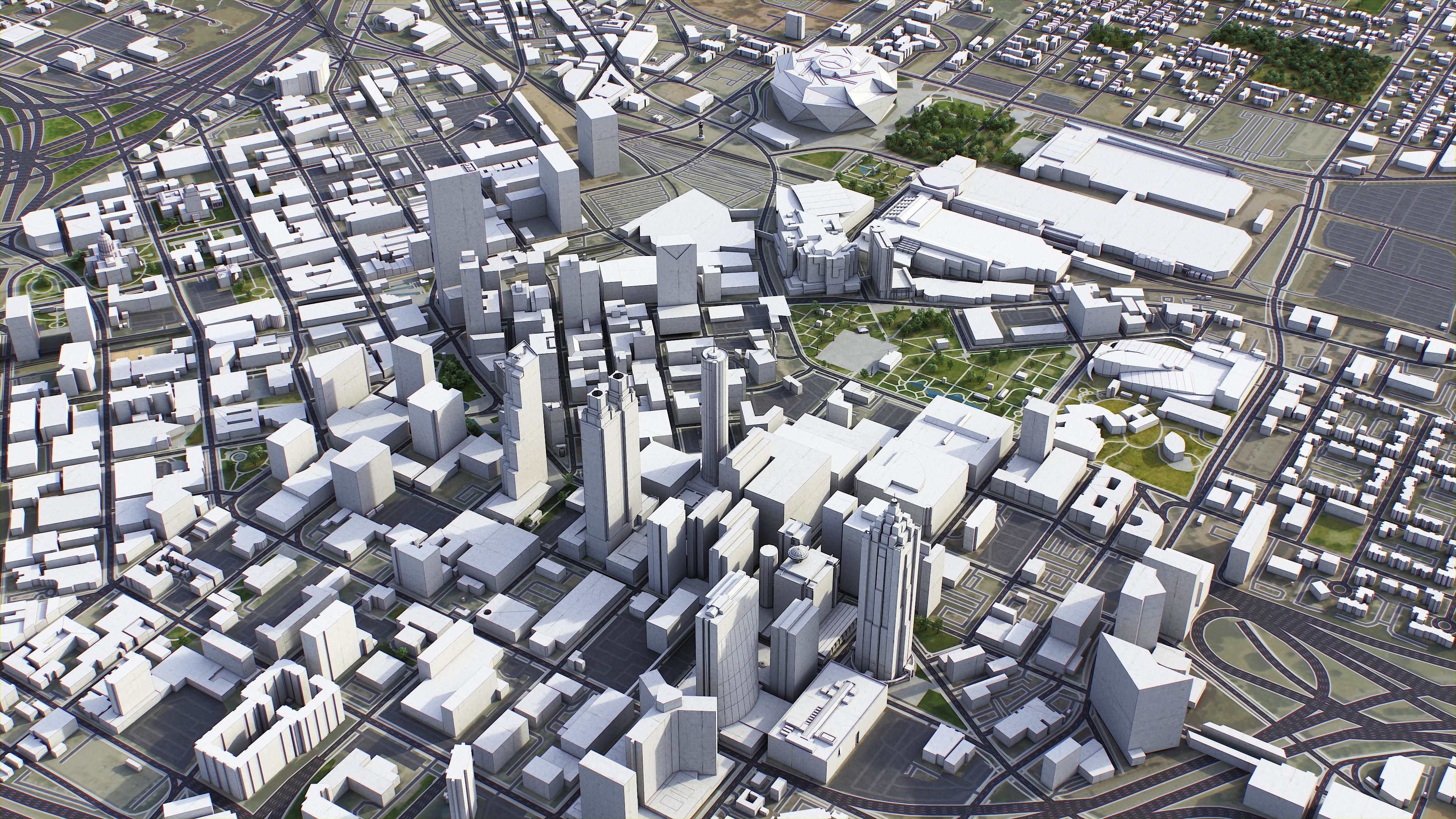 3D model Atlanta - City 3D Model VR / AR / low-poly | CGTrader