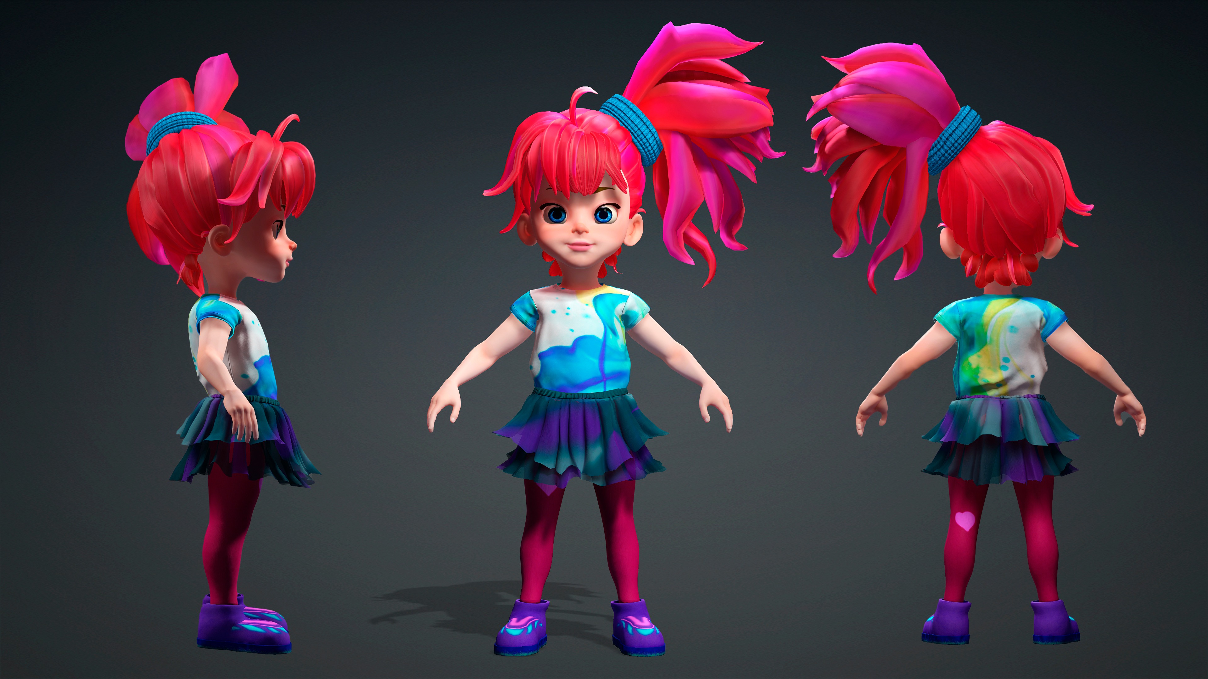 Cartoon Girl Character Rigged - Stylized Style Fantasy 3D model ...