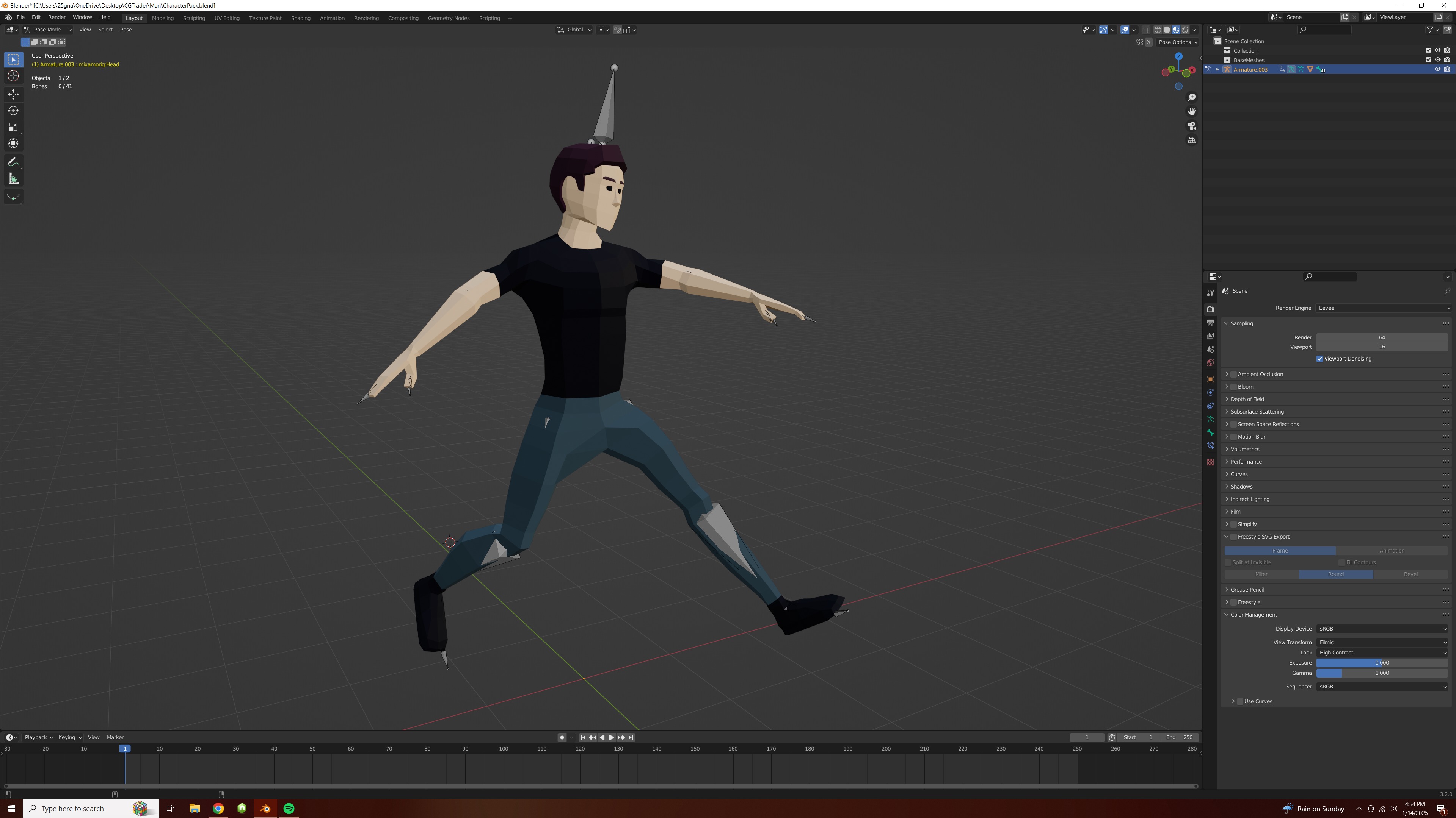 Rigged Lowpoly Man 3D Model Poseable free 3D model | CGTrader
