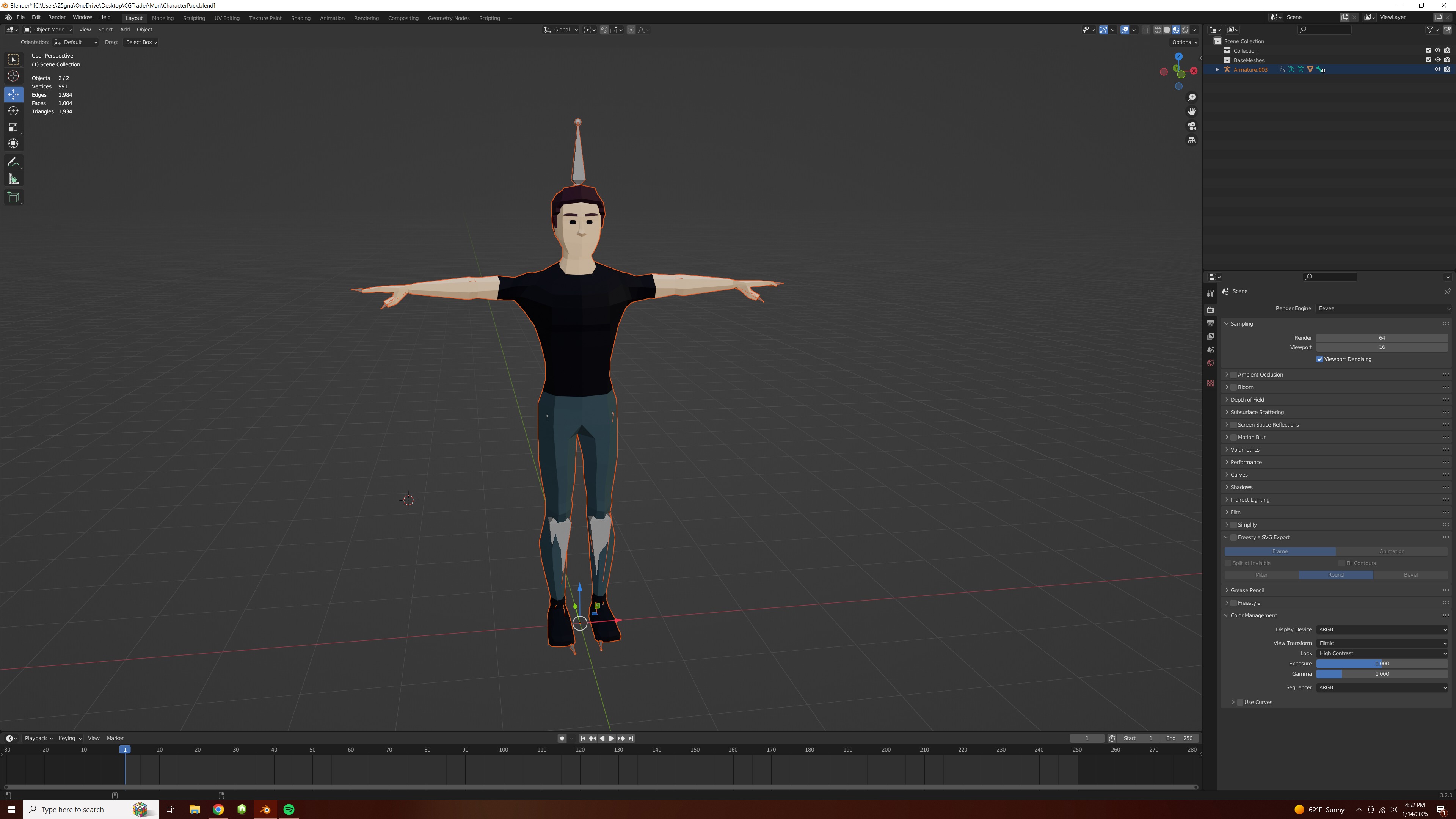 Rigged Lowpoly Man 3D Model Poseable free 3D model | CGTrader