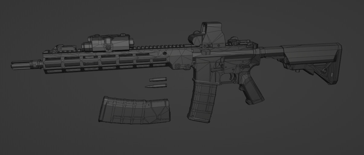 low-poly M4A1 SOPMOD Block III URGI free 3D model | CGTrader