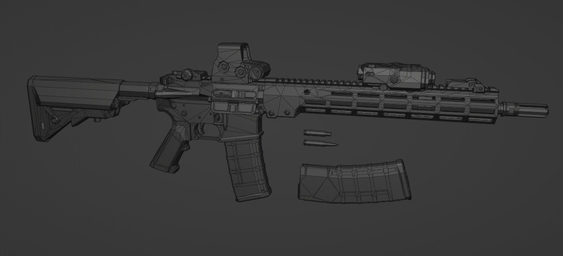 low-poly M4A1 SOPMOD Block III URGI free 3D model | CGTrader