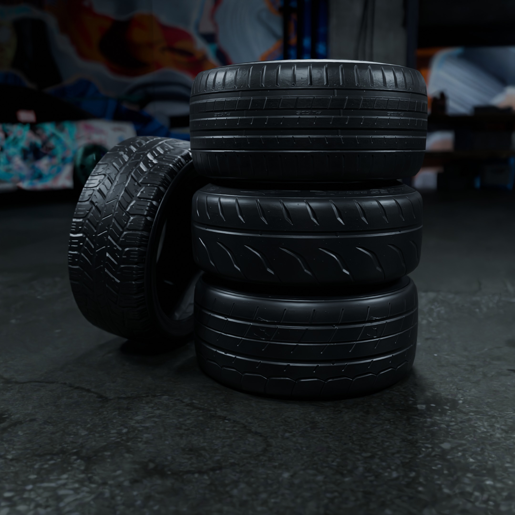 Tire Model Pack V3 free VR / AR / low-poly 3D model | CGTrader