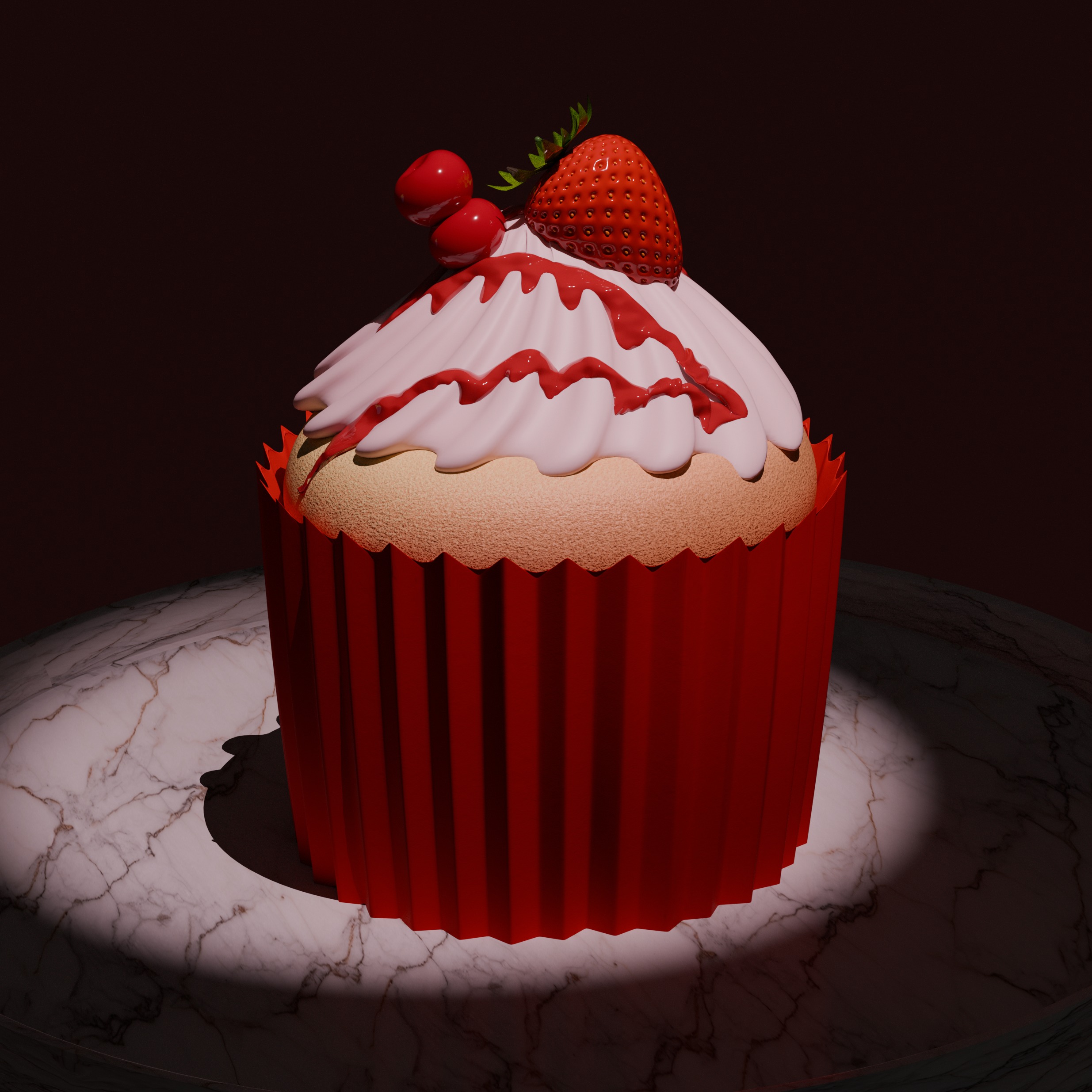 Realistic 3D Cupcake Model HighQuality Textures and Details free 3D ...