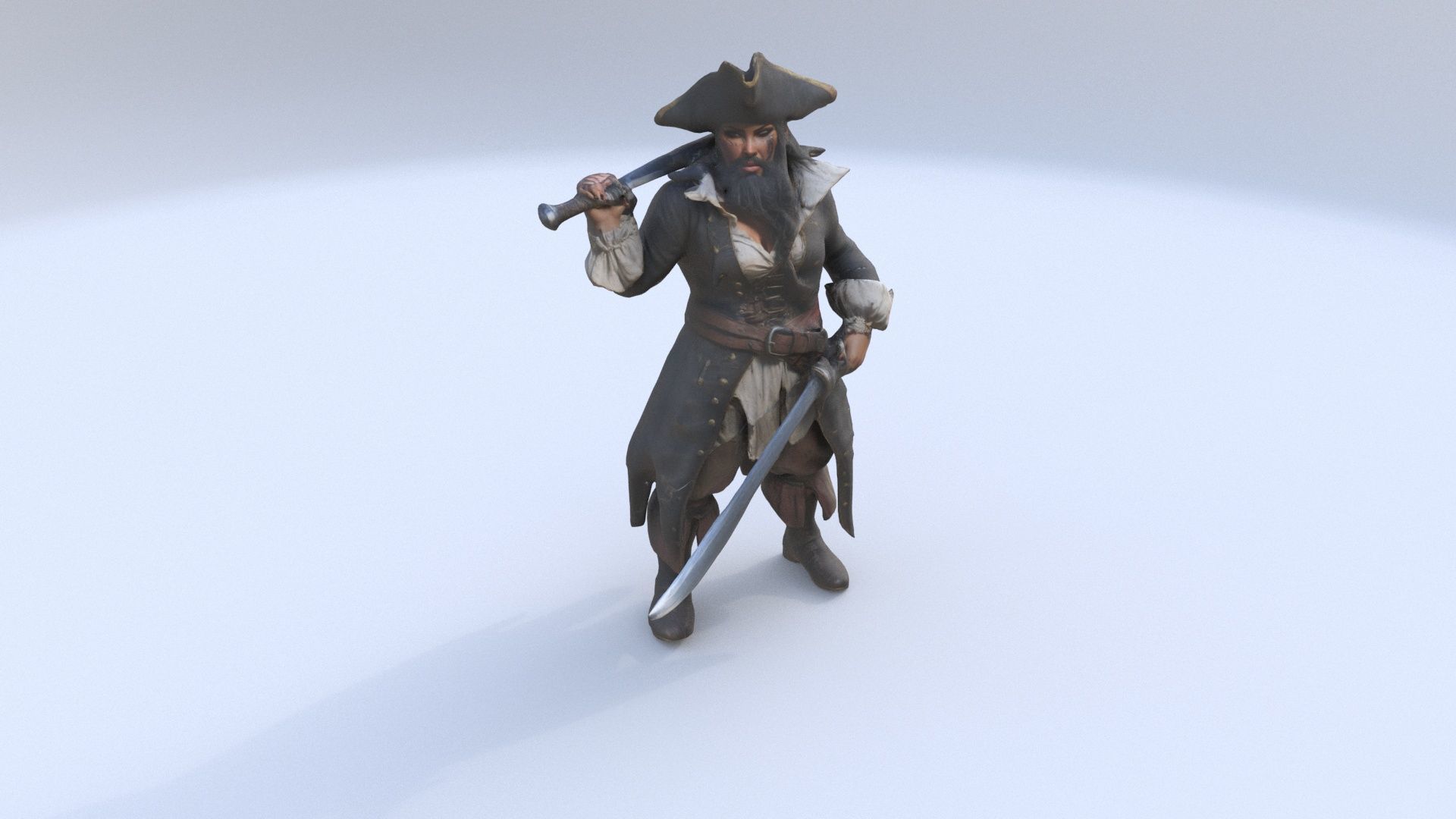 Lady Pirate Blackbeard 3D model | CGTrader
