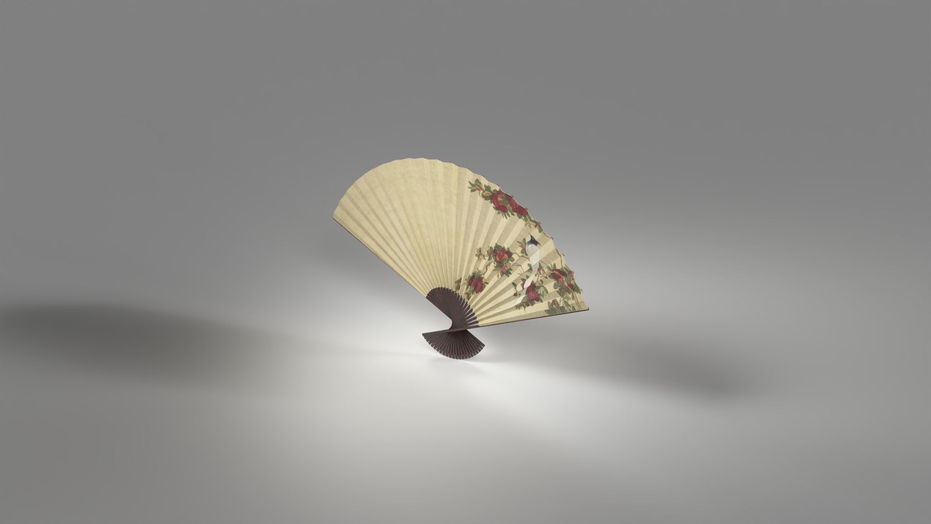 3D model Japanese Hand Folding Fan VR / AR / low-poly | CGTrader
