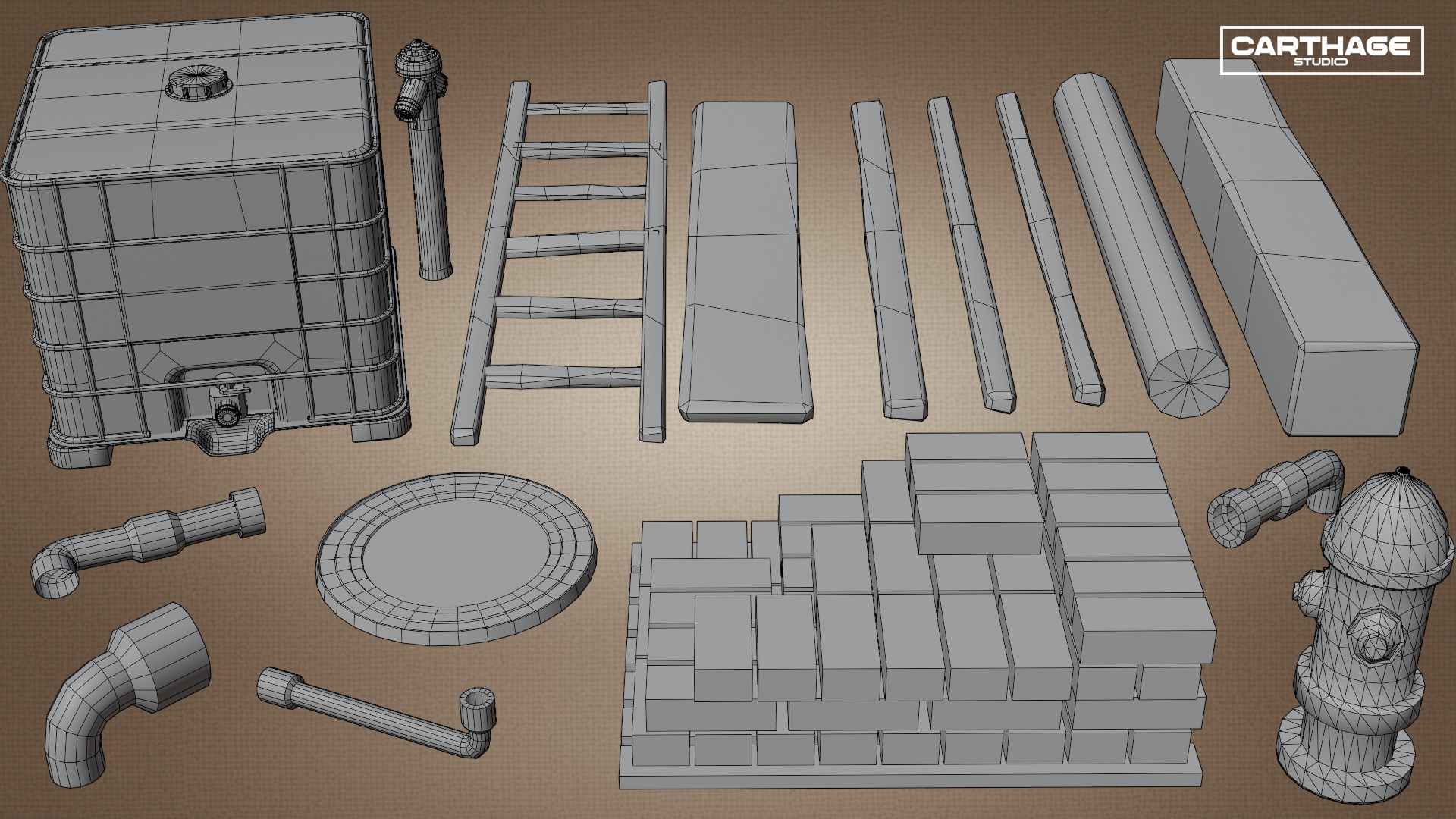 3D model 75 Arabic City Street Props Pack VR / AR / low-poly | CGTrader