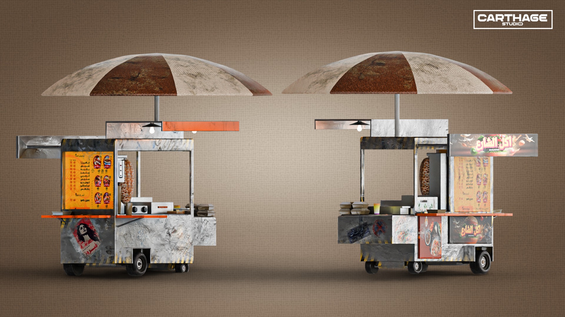 3D model 75 Arabic City Street Props Pack VR / AR / low-poly | CGTrader