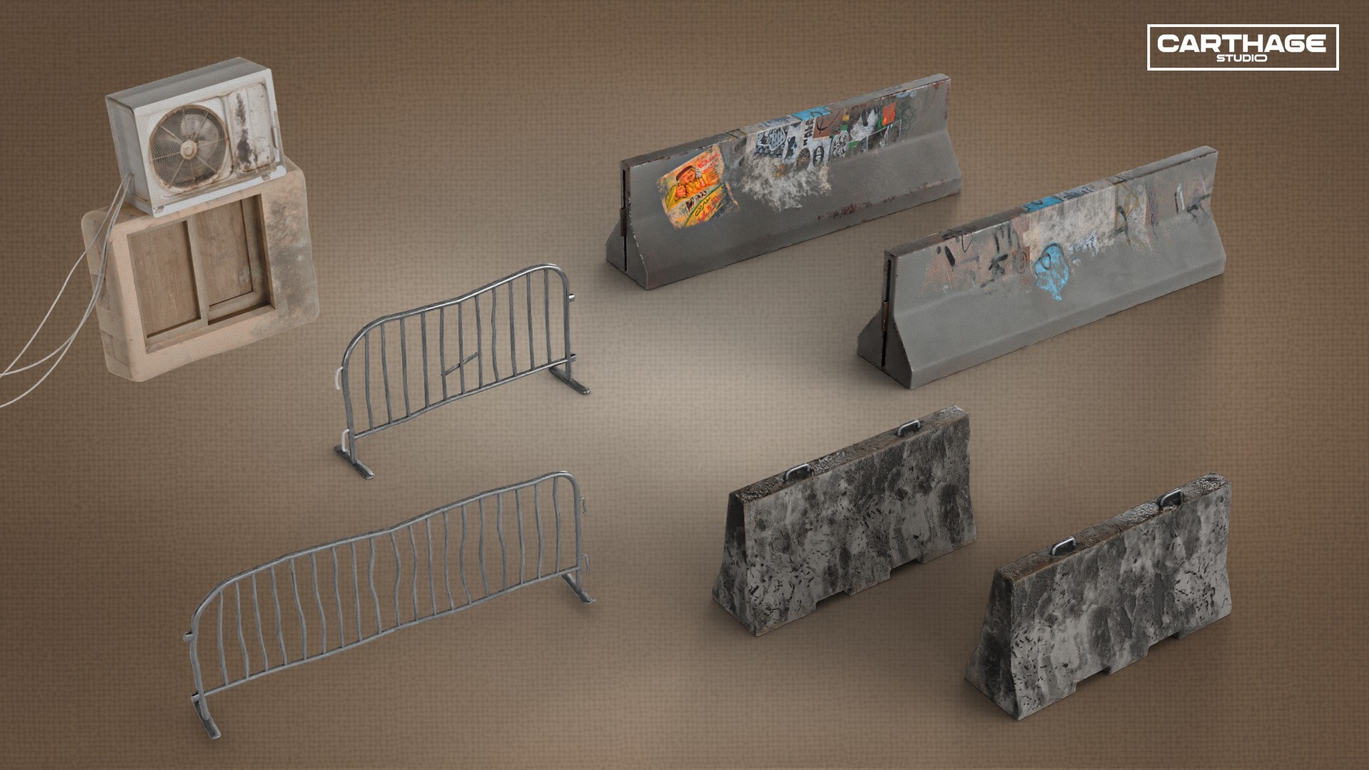 3D model 75 Arabic City Street Props Pack VR / AR / low-poly | CGTrader