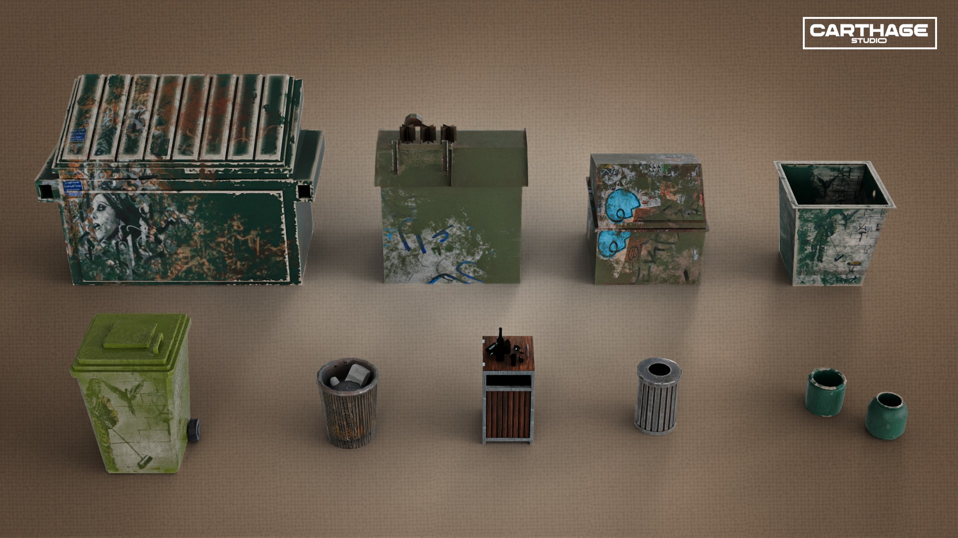 3D model 75 Arabic City Street Props Pack VR / AR / low-poly | CGTrader