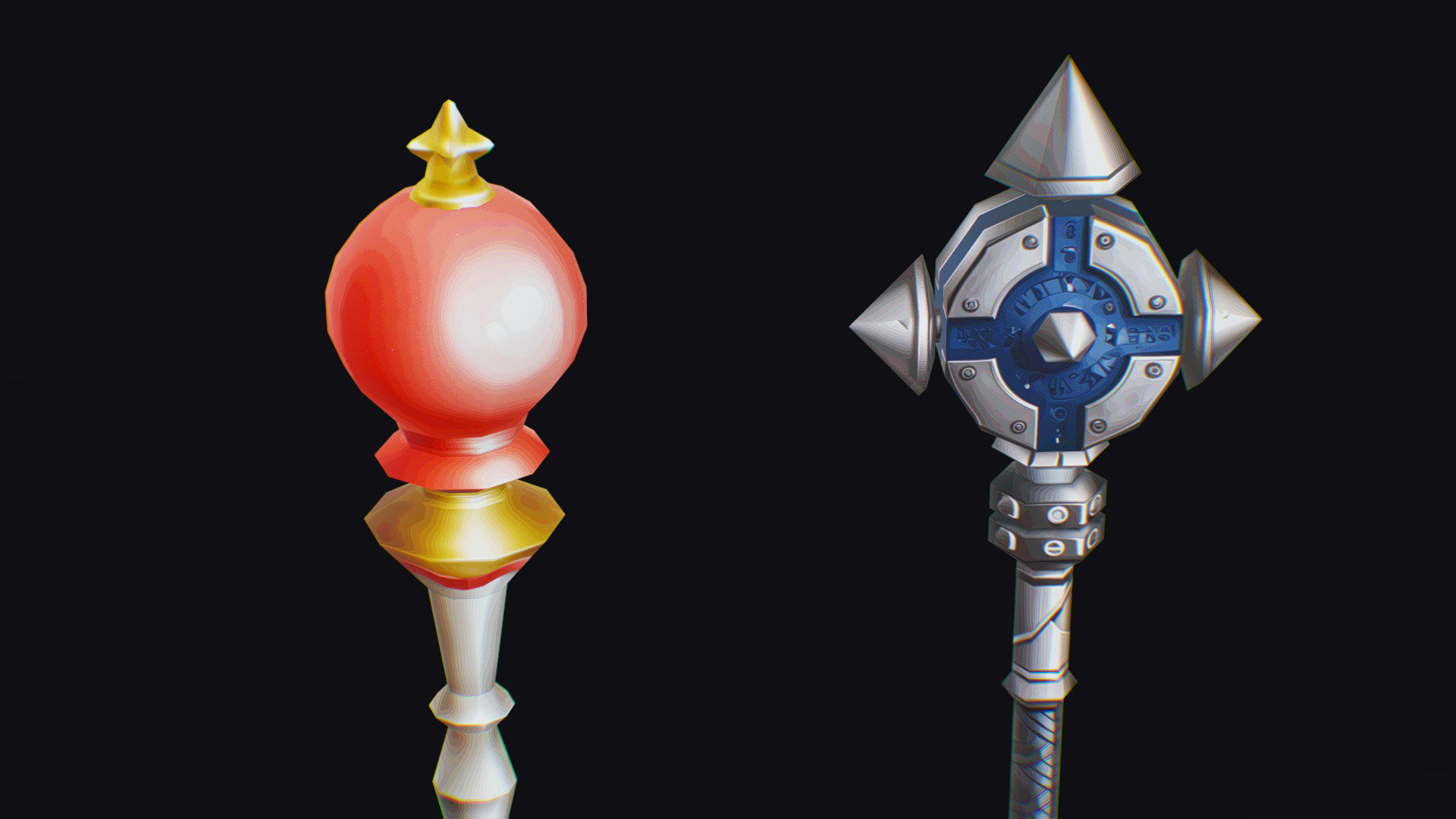 3D model Flanged Mace Club Weapon War Hammer Medieval Baton VR / AR ...