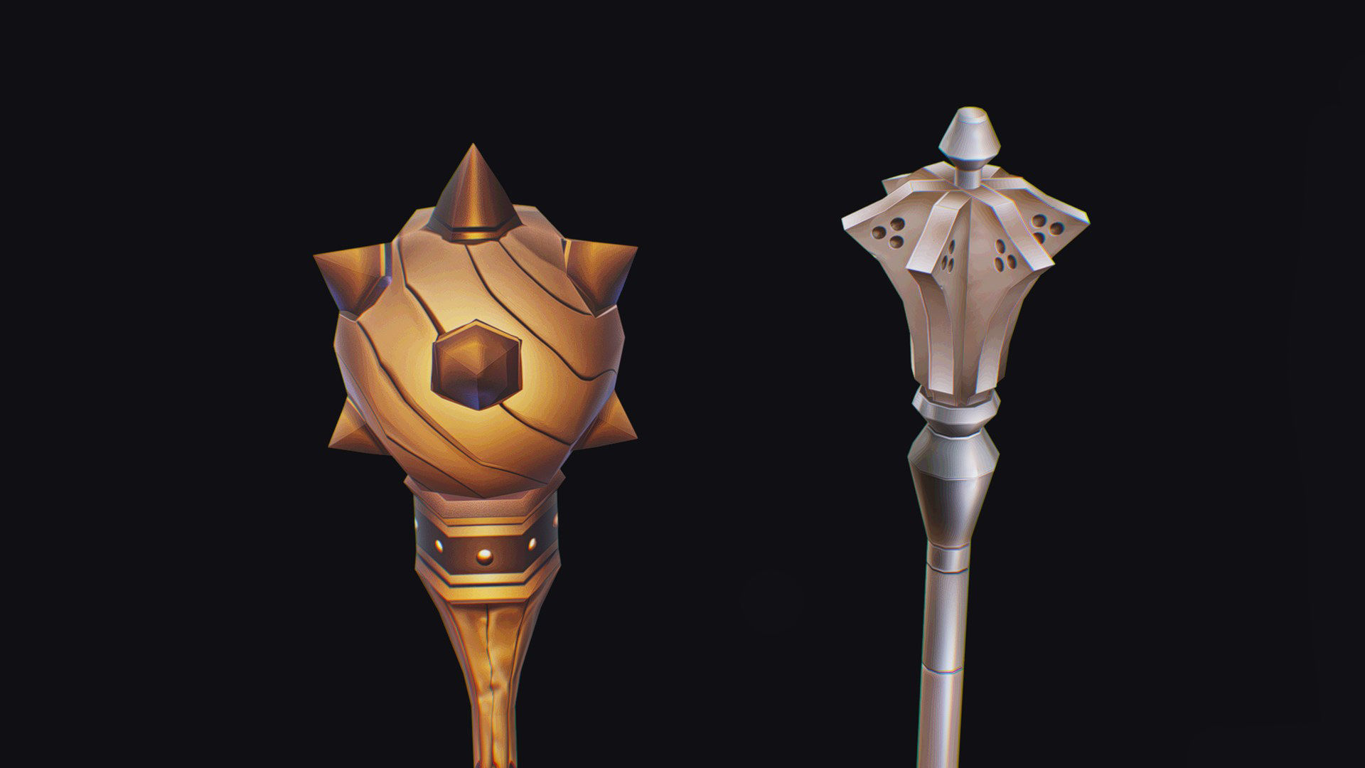 3D model Flanged Mace Club Weapon War Hammer Medieval Baton VR / AR ...