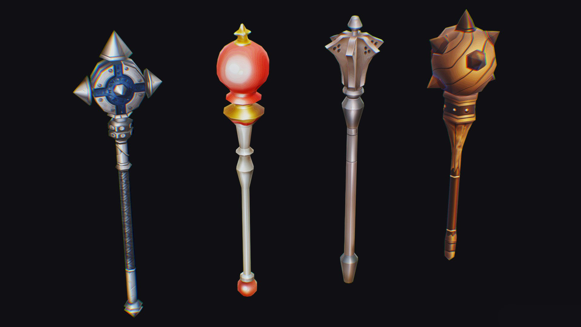 3D model Flanged Mace Club Weapon War Hammer Medieval Baton VR / AR ...