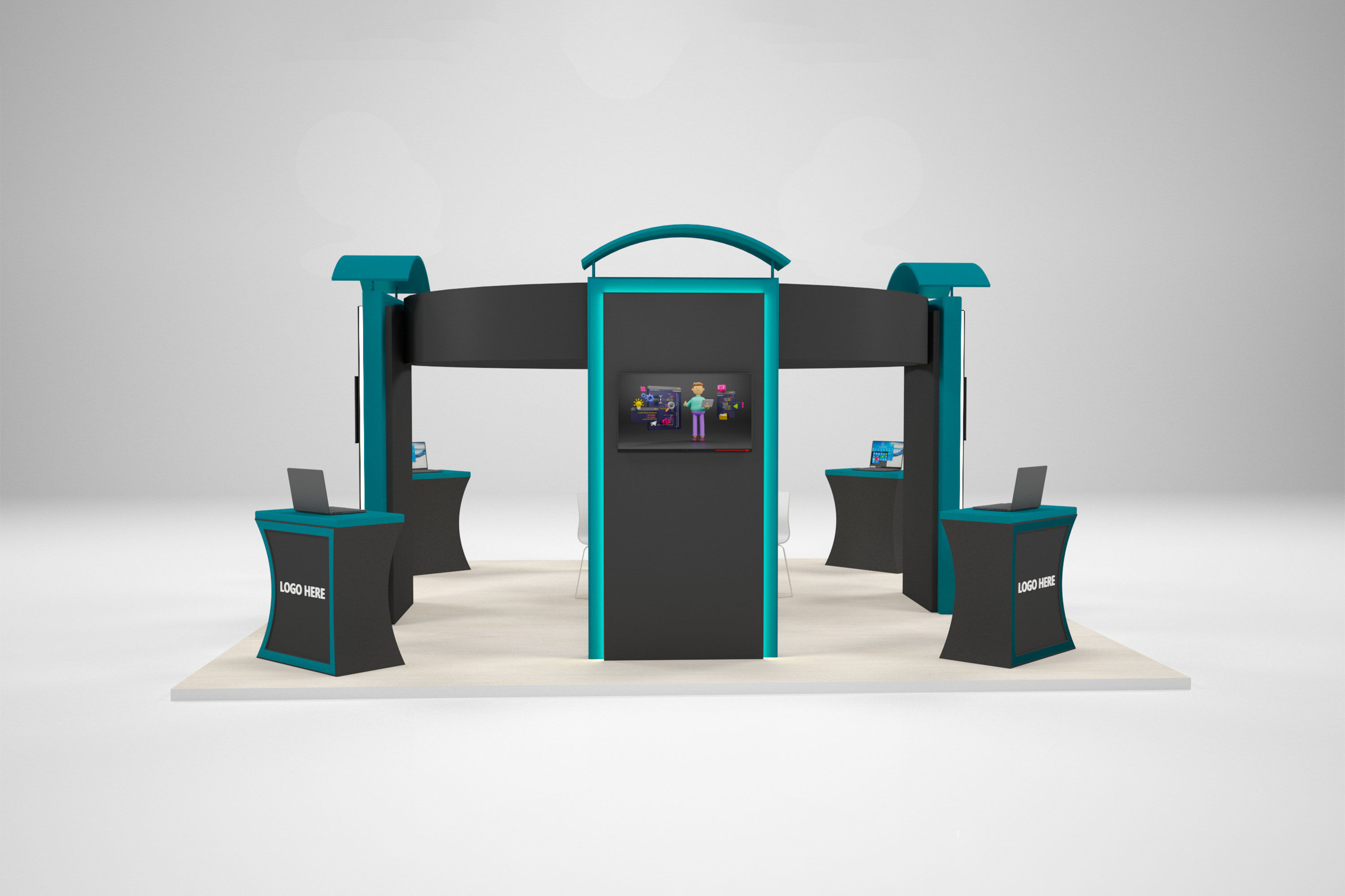 Exhibition Stand Booth Size 6x6 m 3D model | CGTrader