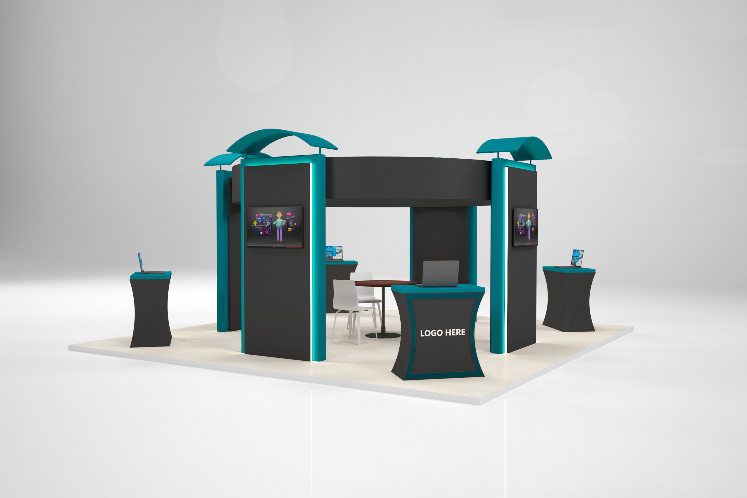 Exhibition Stand Booth Size 6x6 m 3D model | CGTrader
