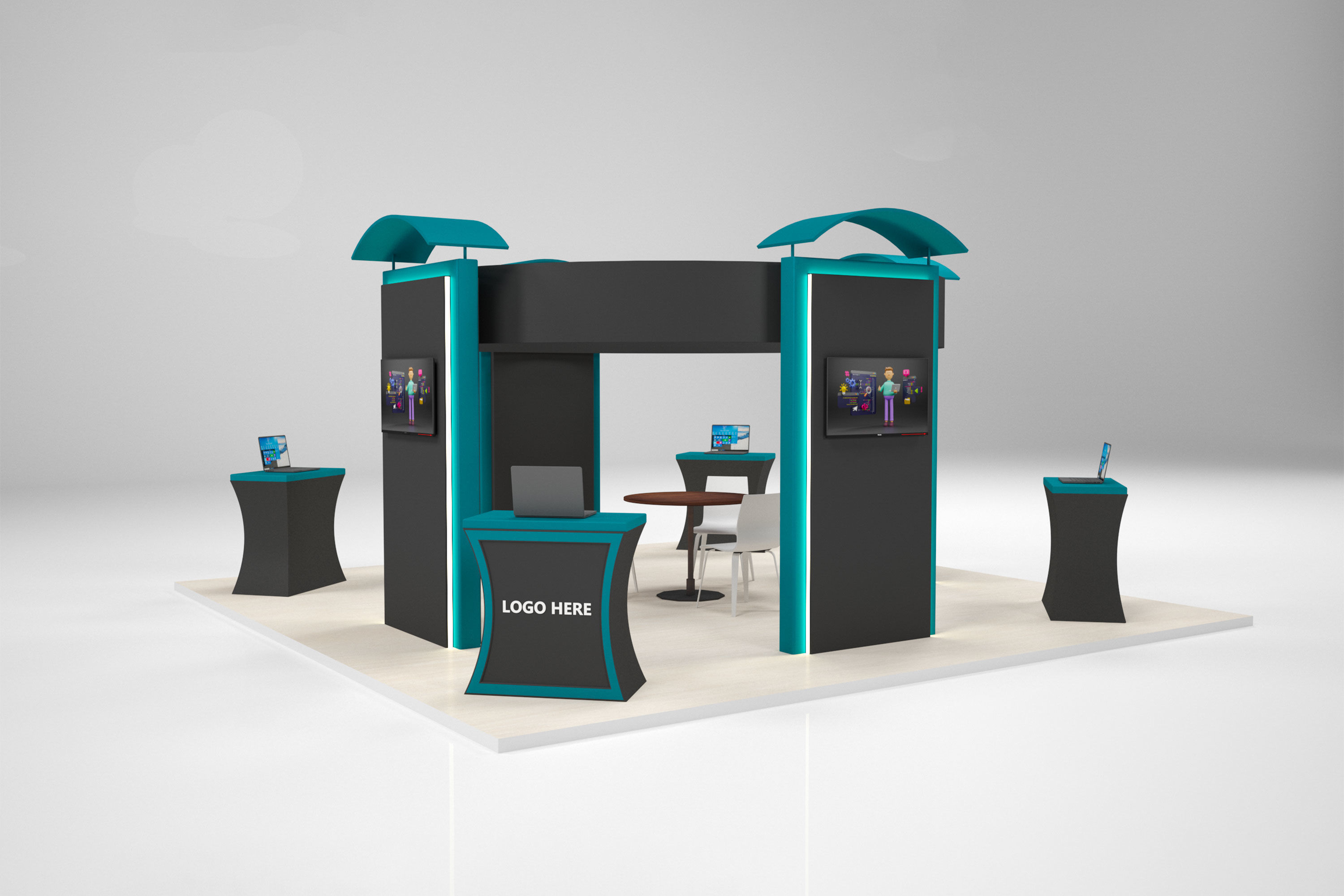 Exhibition Stand Booth Size 6x6 m 3D model | CGTrader
