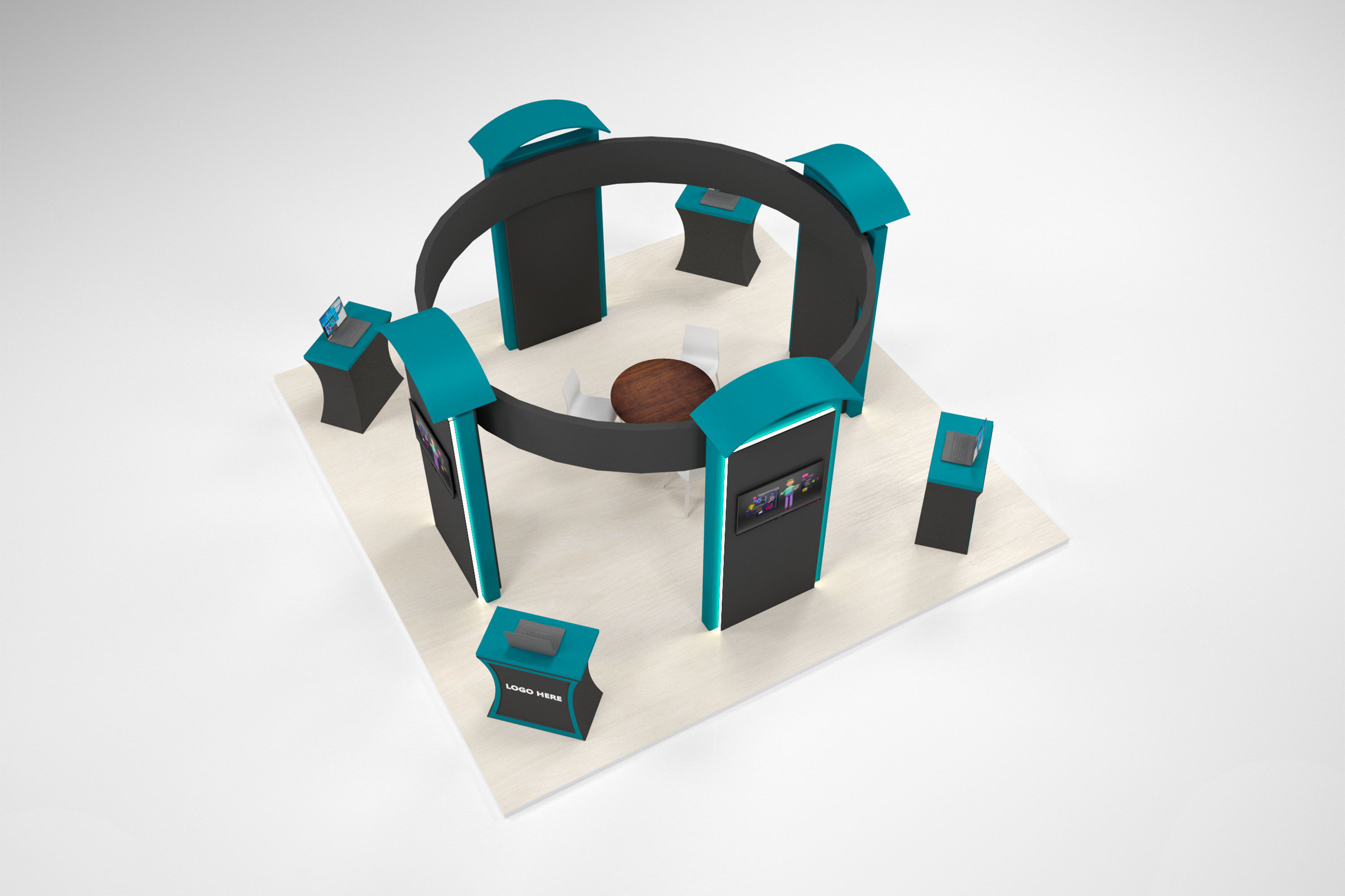 Exhibition Stand Booth Size 6x6 m 3D model | CGTrader