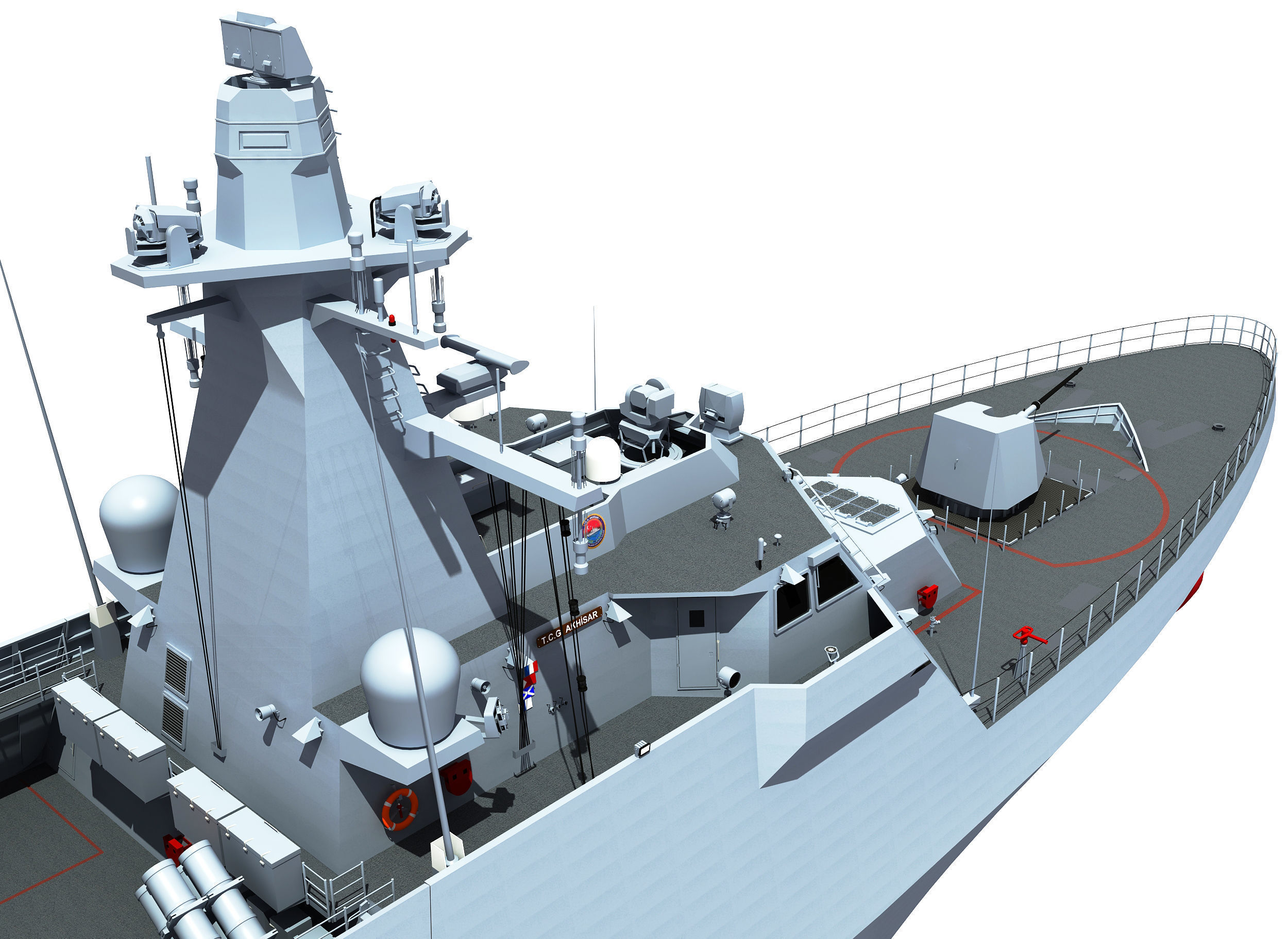 TCG AKHISAR Turkish Hisar-class offshore patrol vessel 3D model | CGTrader