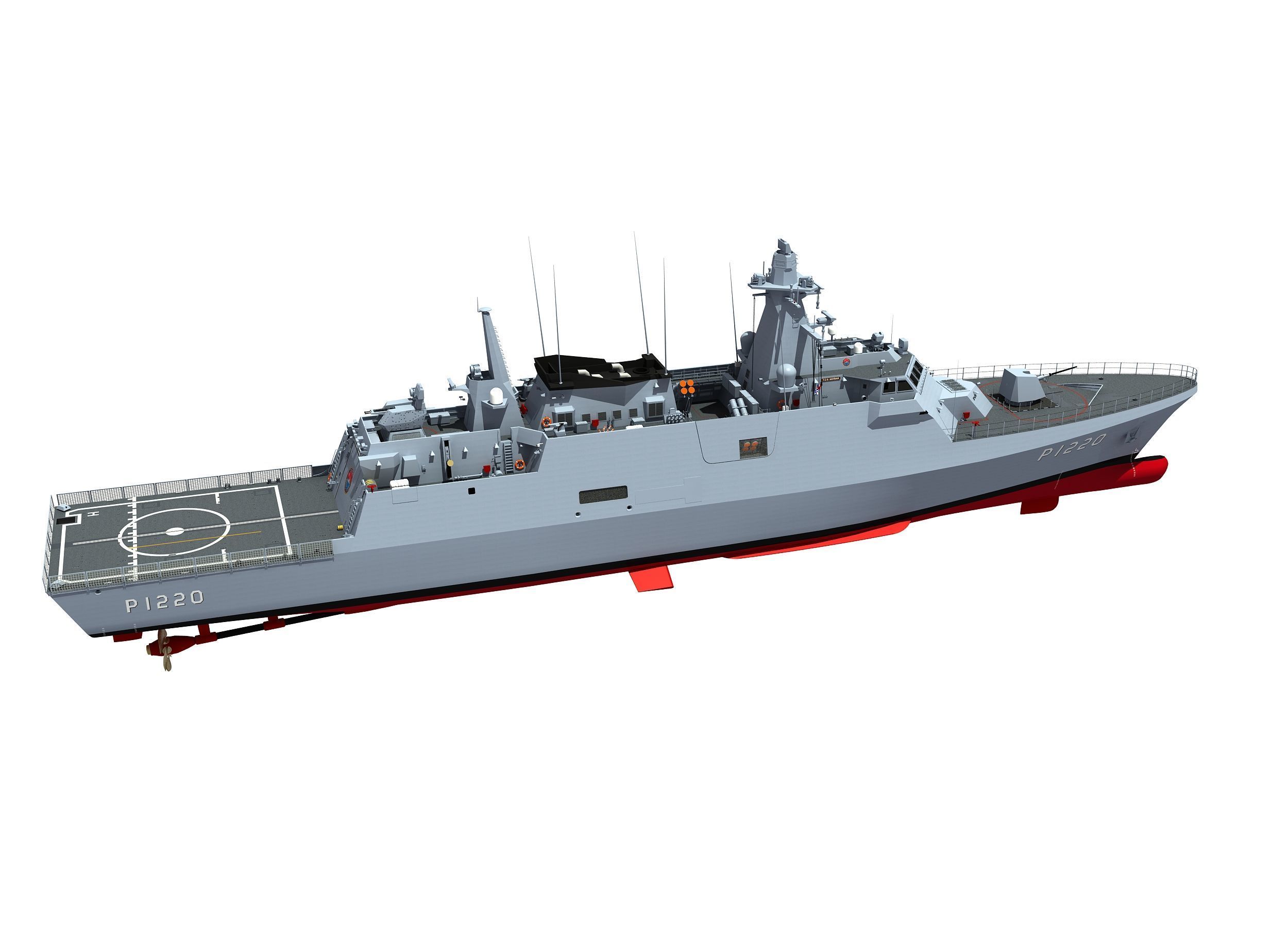 TCG AKHISAR Turkish Hisar-class offshore patrol vessel 3D model | CGTrader