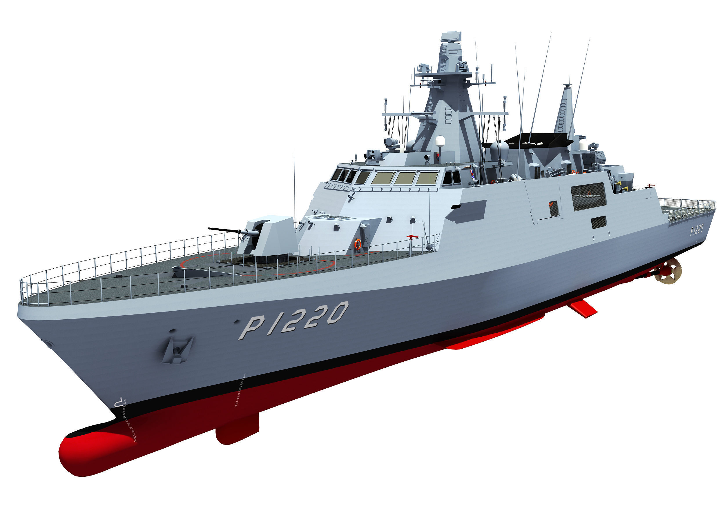 TCG AKHISAR Turkish Hisar-class offshore patrol vessel 3D model | CGTrader