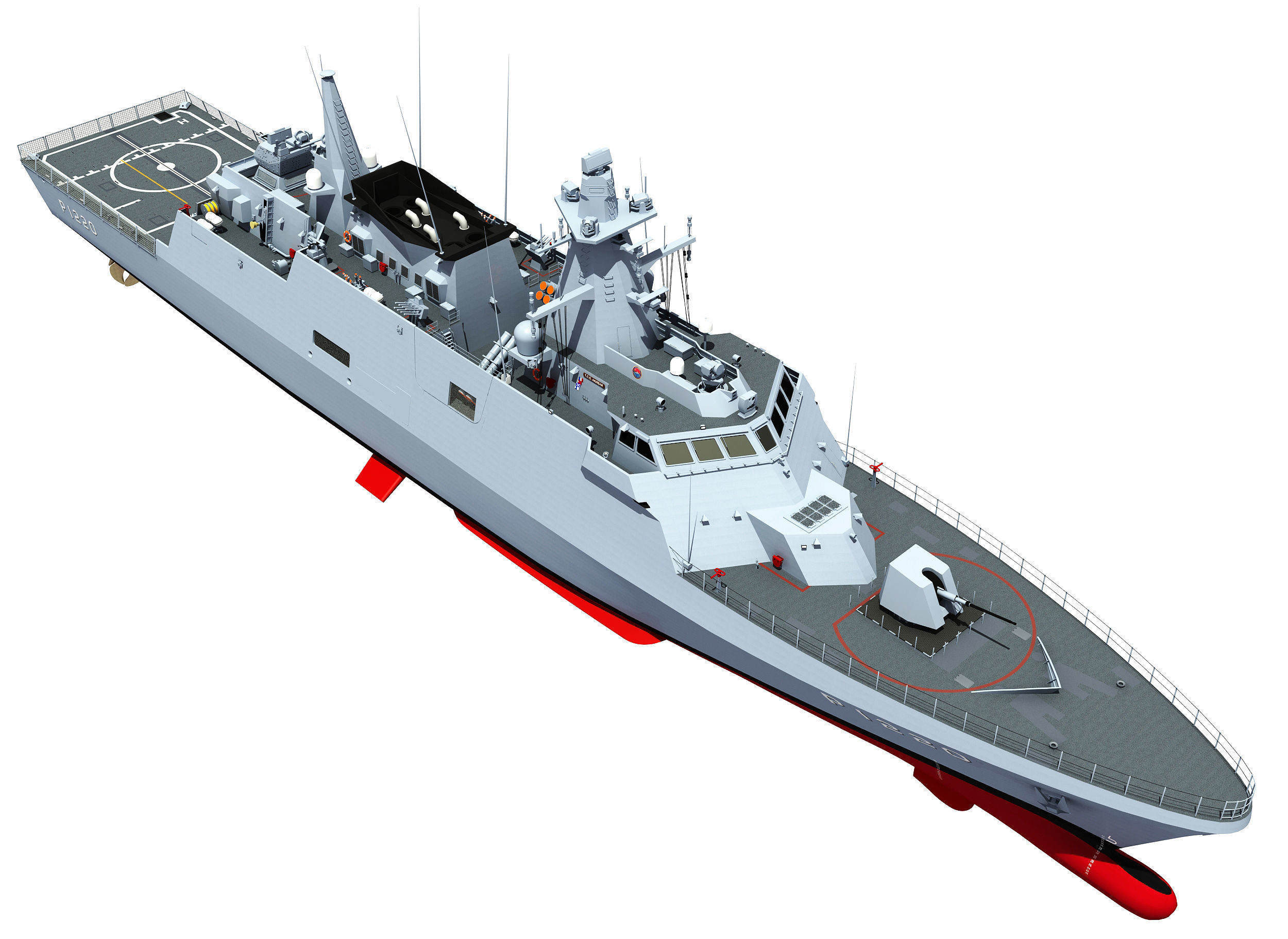 TCG AKHISAR Turkish Hisar-class offshore patrol vessel 3D model | CGTrader
