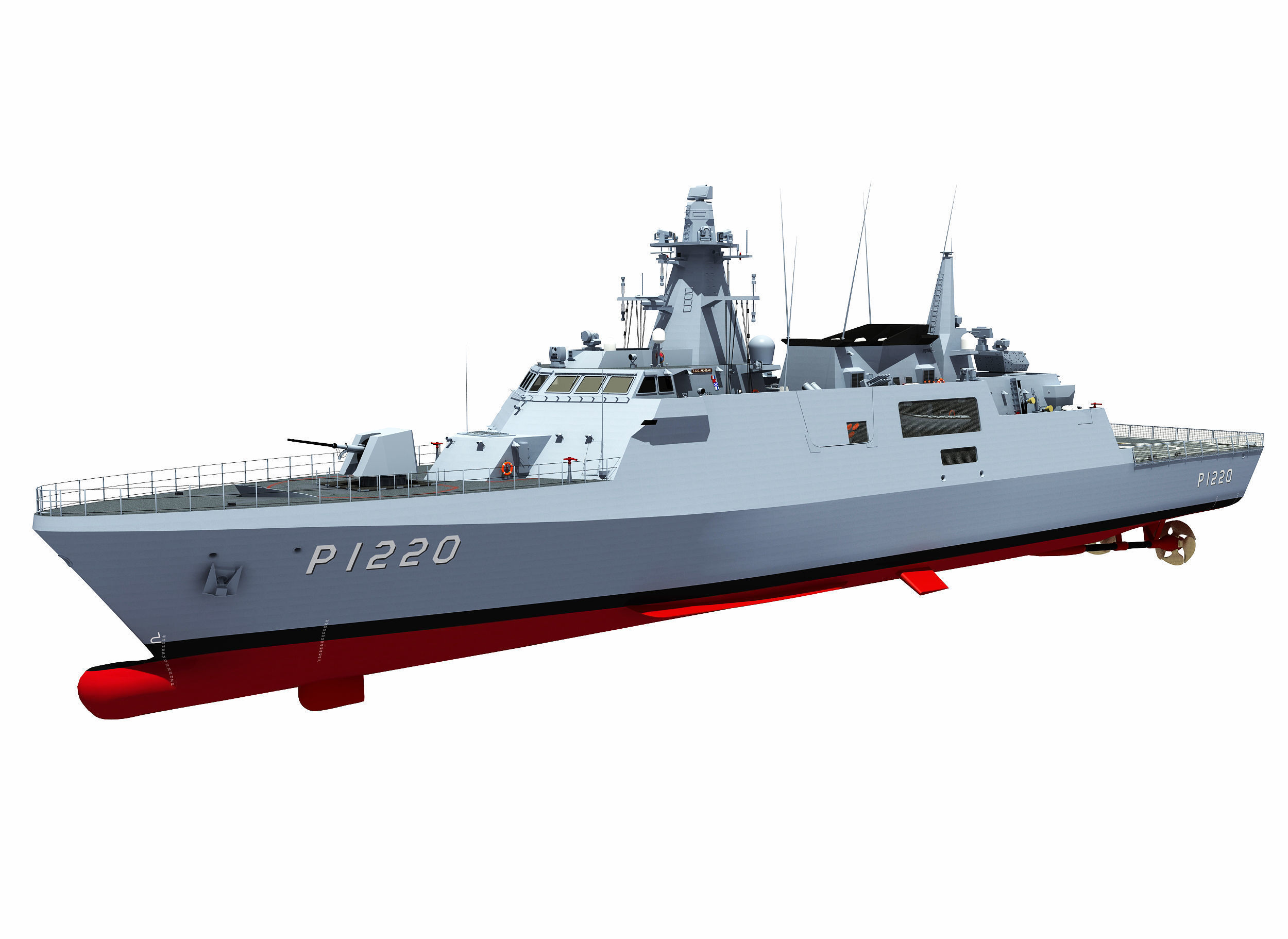 TCG AKHISAR Turkish Hisar-class offshore patrol vessel 3D model | CGTrader