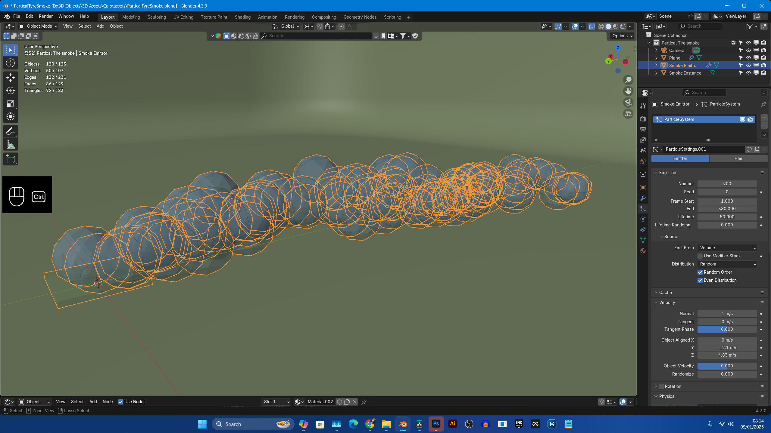 Partical System Tire Smoke Template free 3D model animated | CGTrader