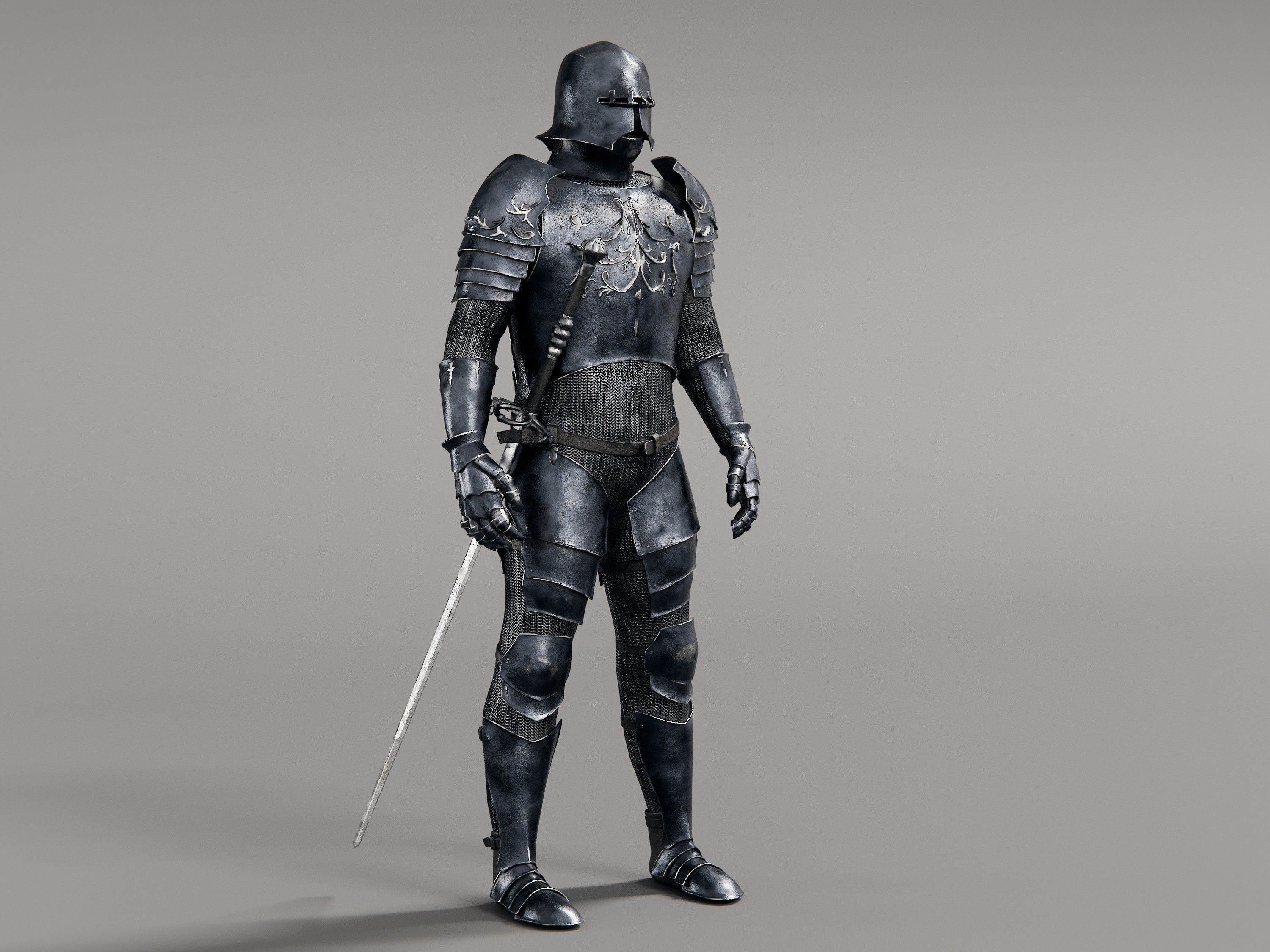 Grim Knight 3D model rigged | CGTrader