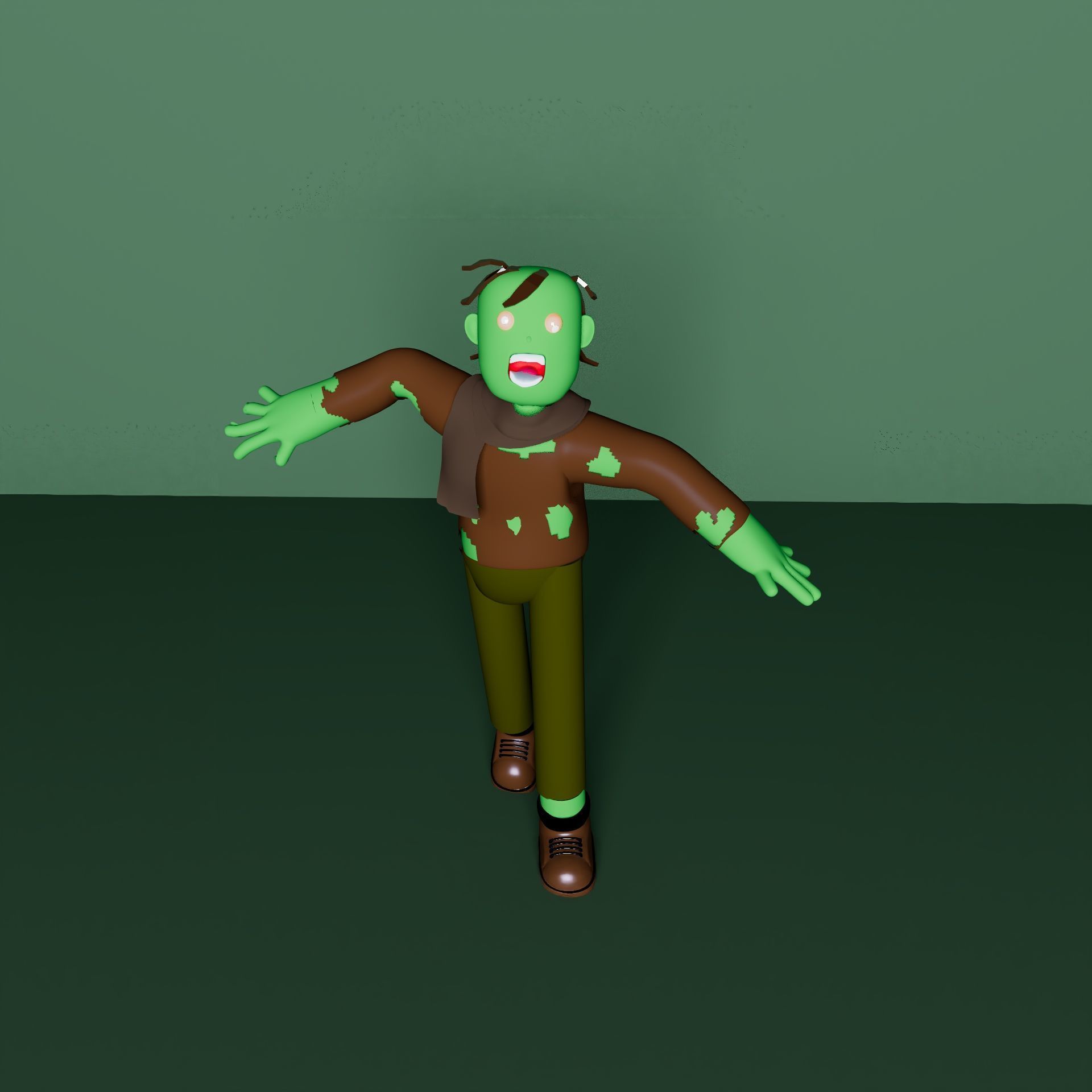 3D model Low Poly Zombie Rigged 3D Model Game Ready VR / AR / low-poly ...
