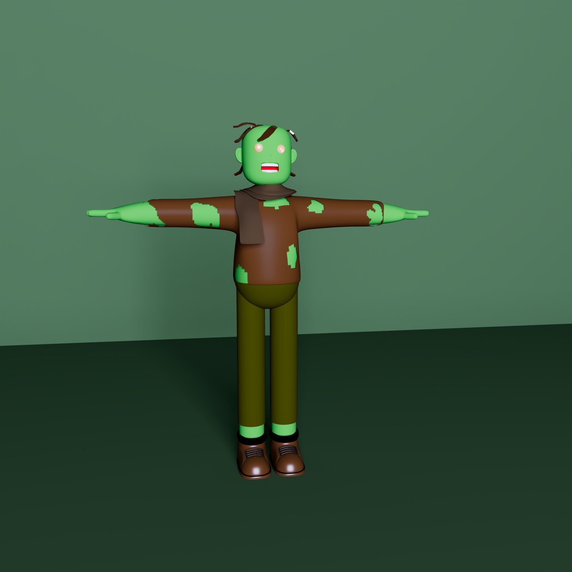 3D model Low Poly Zombie Rigged 3D Model Game Ready VR / AR / low-poly ...