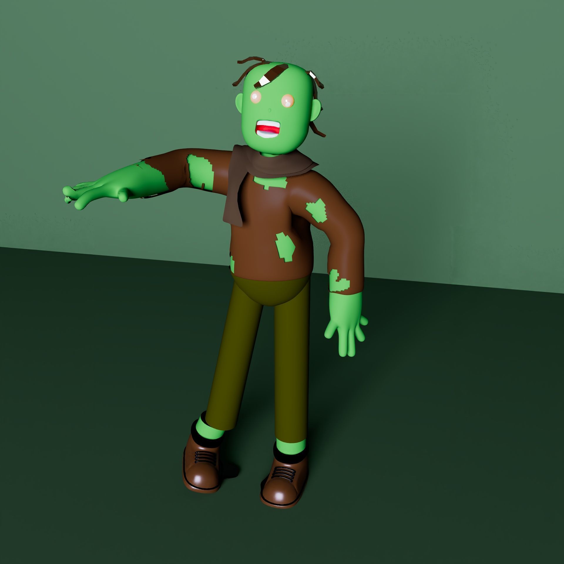 3D model Low Poly Zombie Rigged 3D Model Game Ready VR / AR / low-poly ...