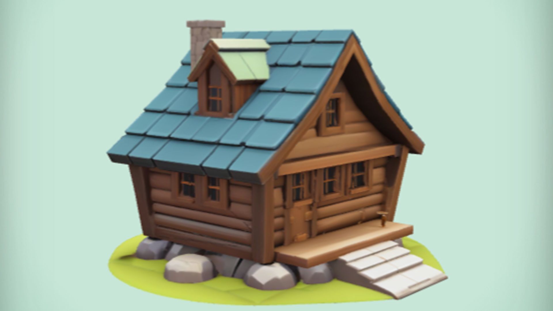 cartoon log cabin house 3D model | CGTrader