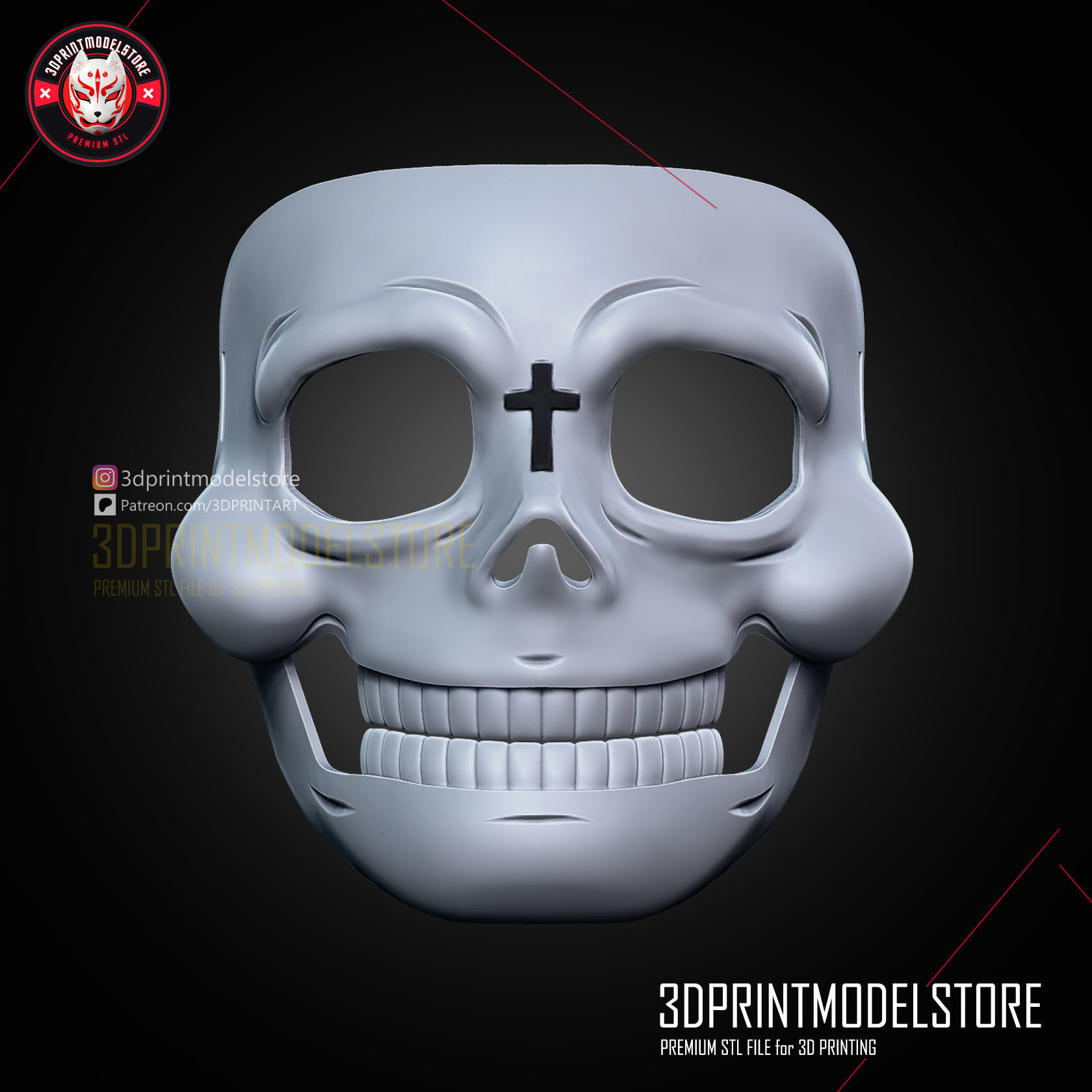 Duke of Death - Daleth Skull Mask - Anime Cosplay - Movable Jaw 3D ...