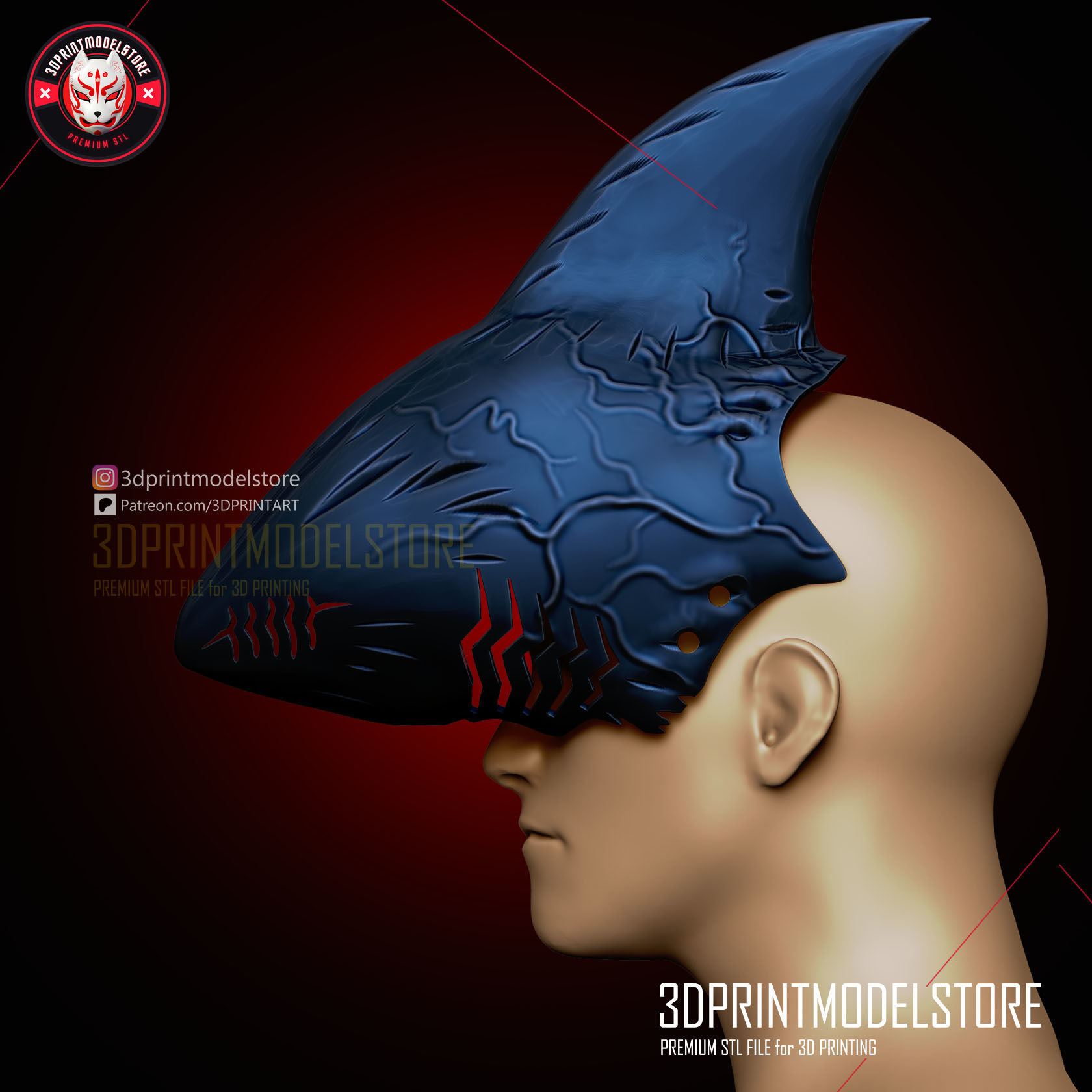 Beam Mask - Chainsaw Man Cosplay Anime 3D model 3D printable | CGTrader