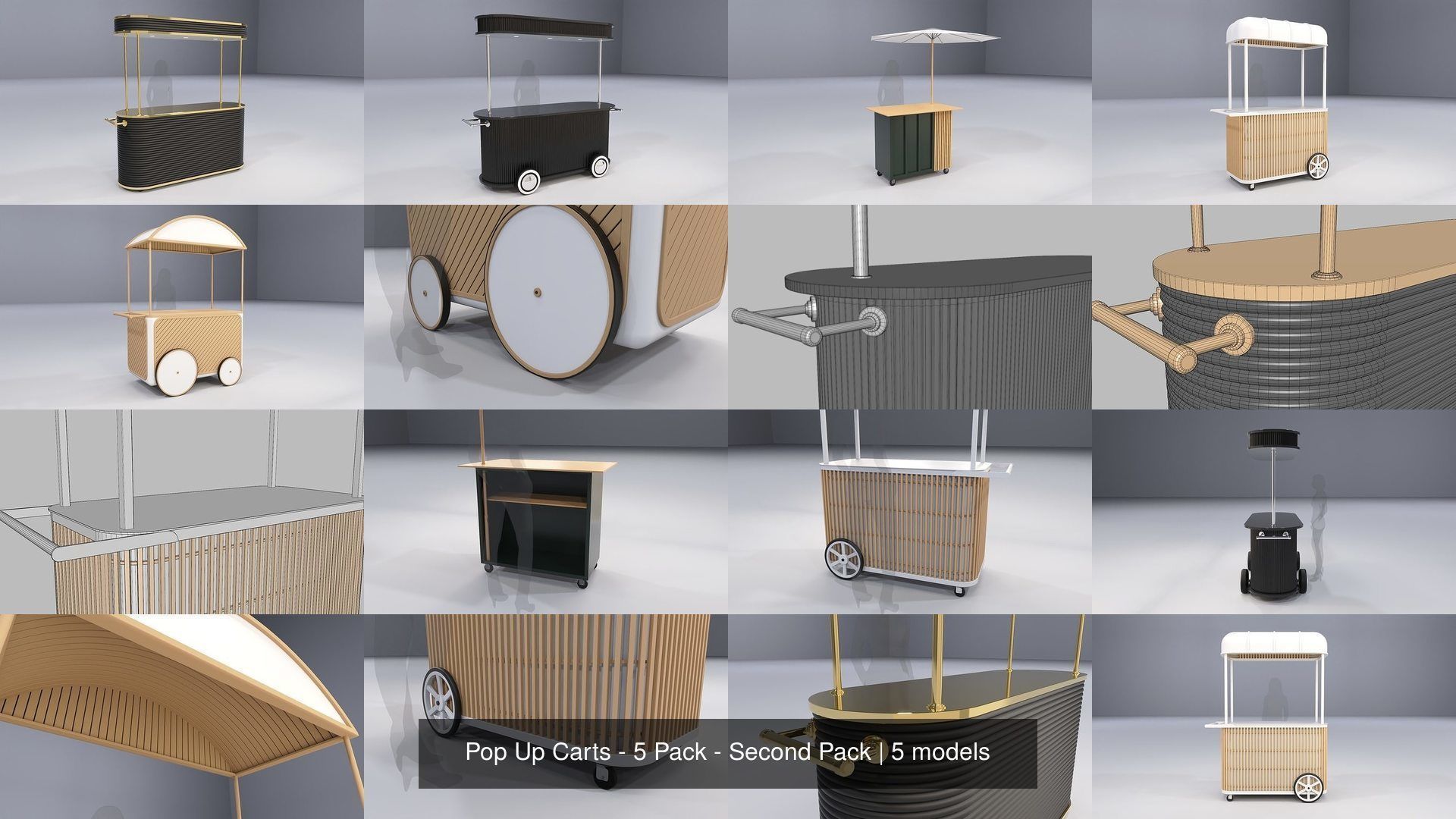Pop Up Carts - 5 Pack - Second Pack 3D Model Collection | CGTrader
