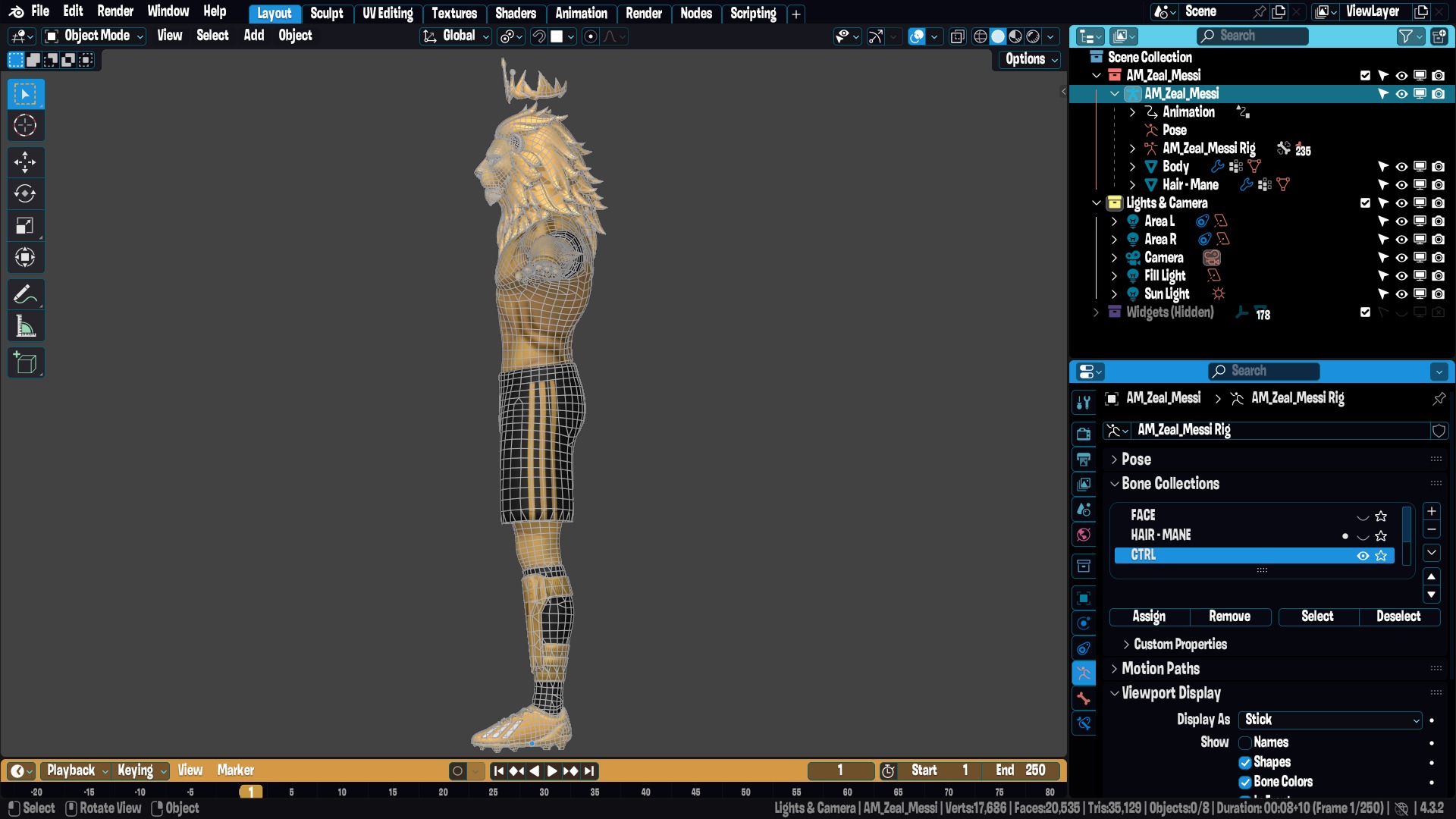 3D model Fortnite - Zion Lion - Lionel Messi 3D Model VR / AR / low ...